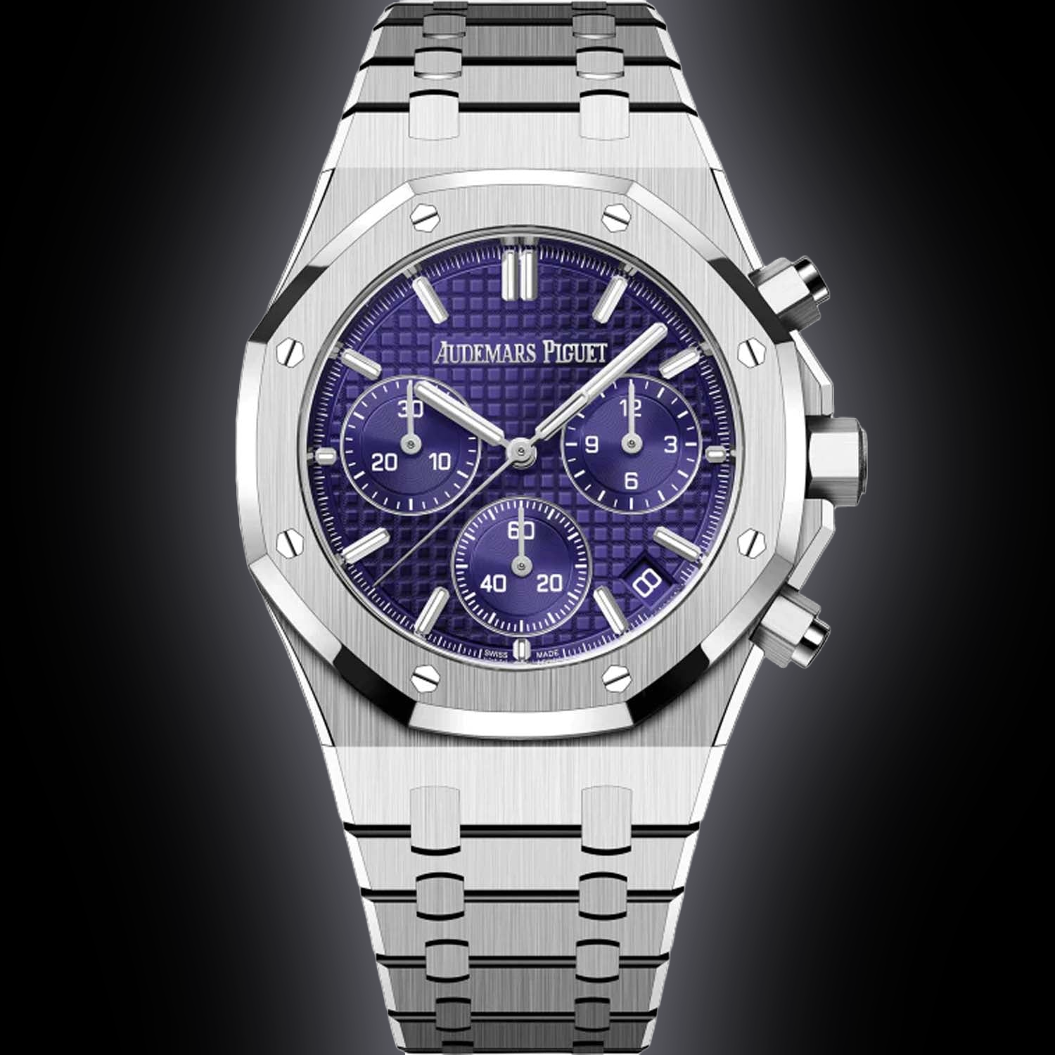 Audemars Piguet Royal Oak 26240 Purple Dial, 18 Carat White Gold, 41.0 ...