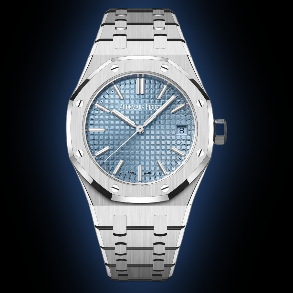 Audemars Piguet Royal Oak 15550 Light Blue Dial, Stainless Steel, Ice ...
