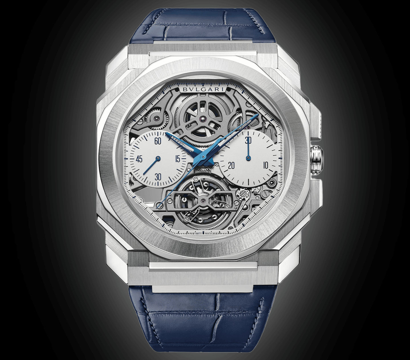 Bulgari Octo Finissimo Platinum, 43.0 mm, Alligator Leather, 30.0 m