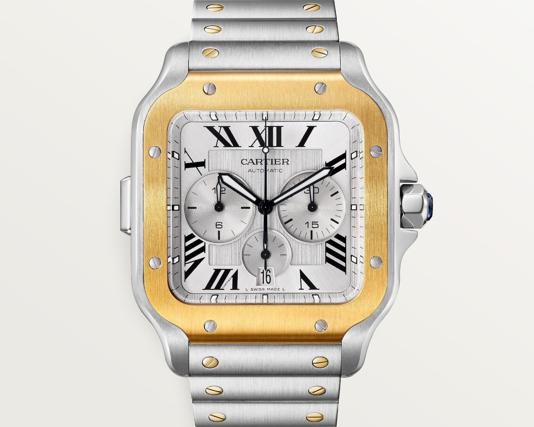 Cartier Santos de Cartier Chronograph Watch Gold And Steel W2SA