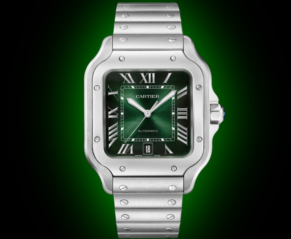 Cartier Santos de Cartier WSSA Graduated Green Dial, Steel, 100.0 m