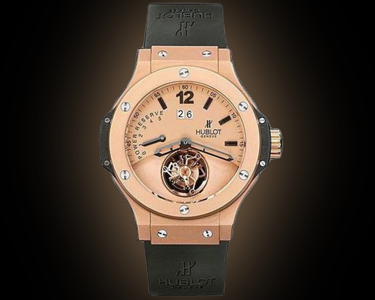 Hublot Big Bang 302.PI Champagne Dial, 18kt Rose Gold, 44.0 mm, Tourbillon