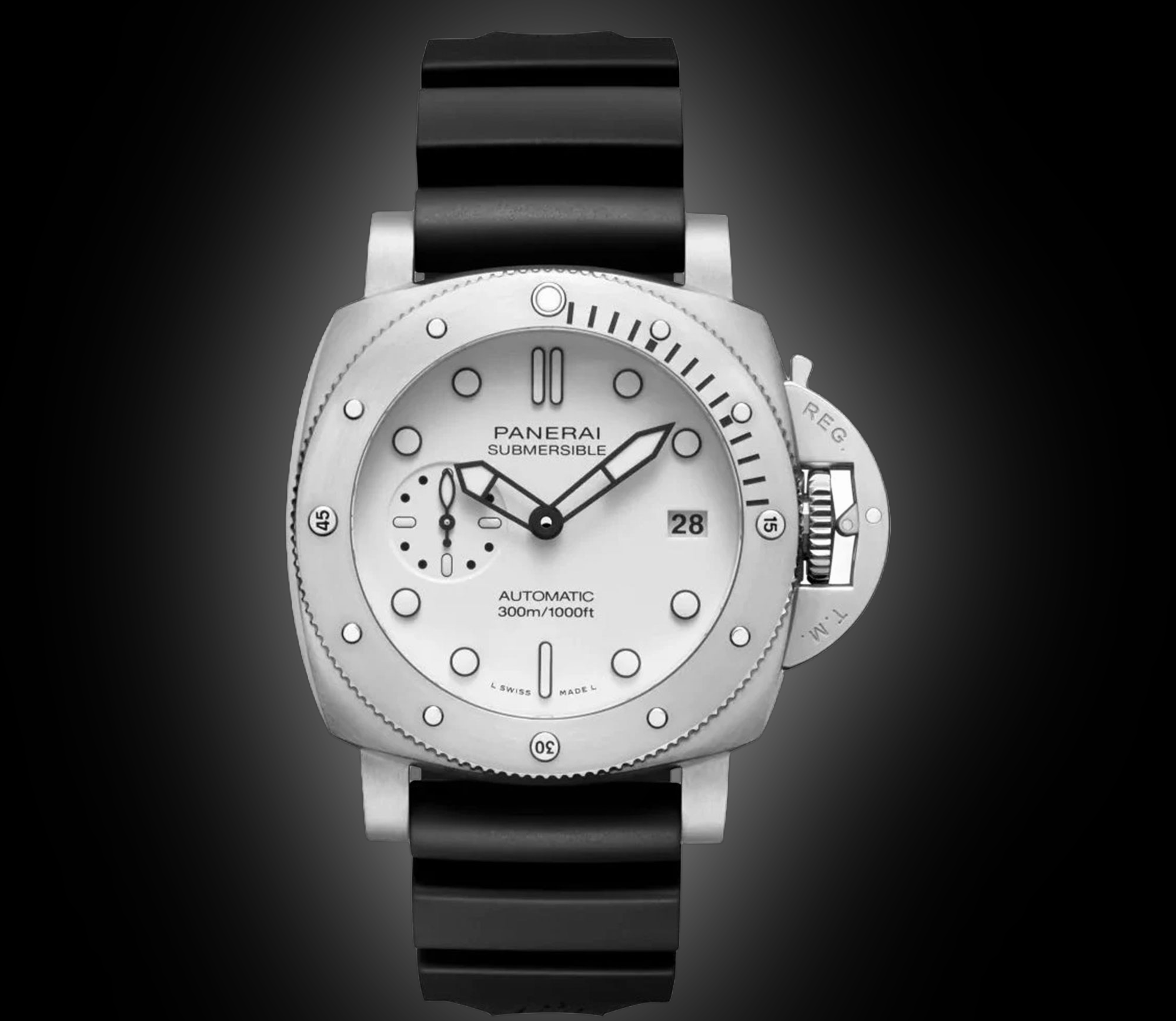 Panerai Submersible 42 1590 White Dial, Stainless Steel, Bianco, Men's ...