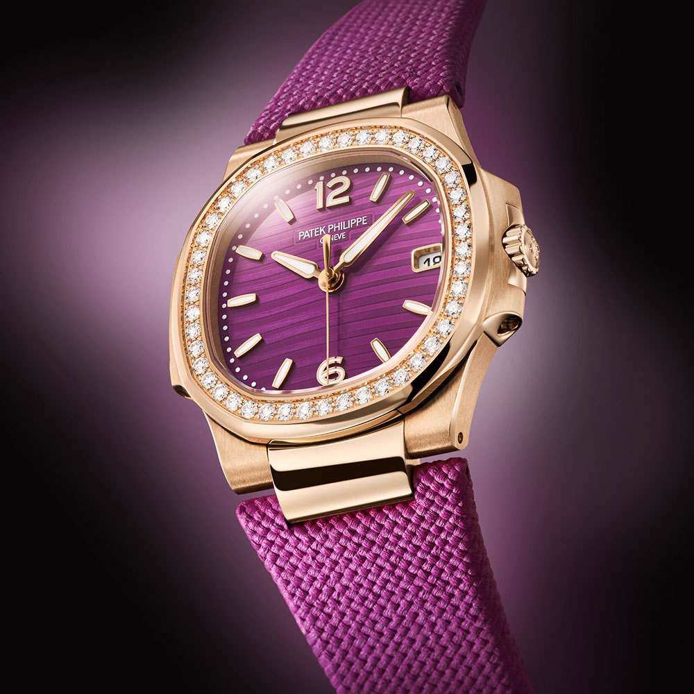 Patek Philippe Nautilus 7010 Purple Dial, Rose Gold, 32.0 mm, Composite