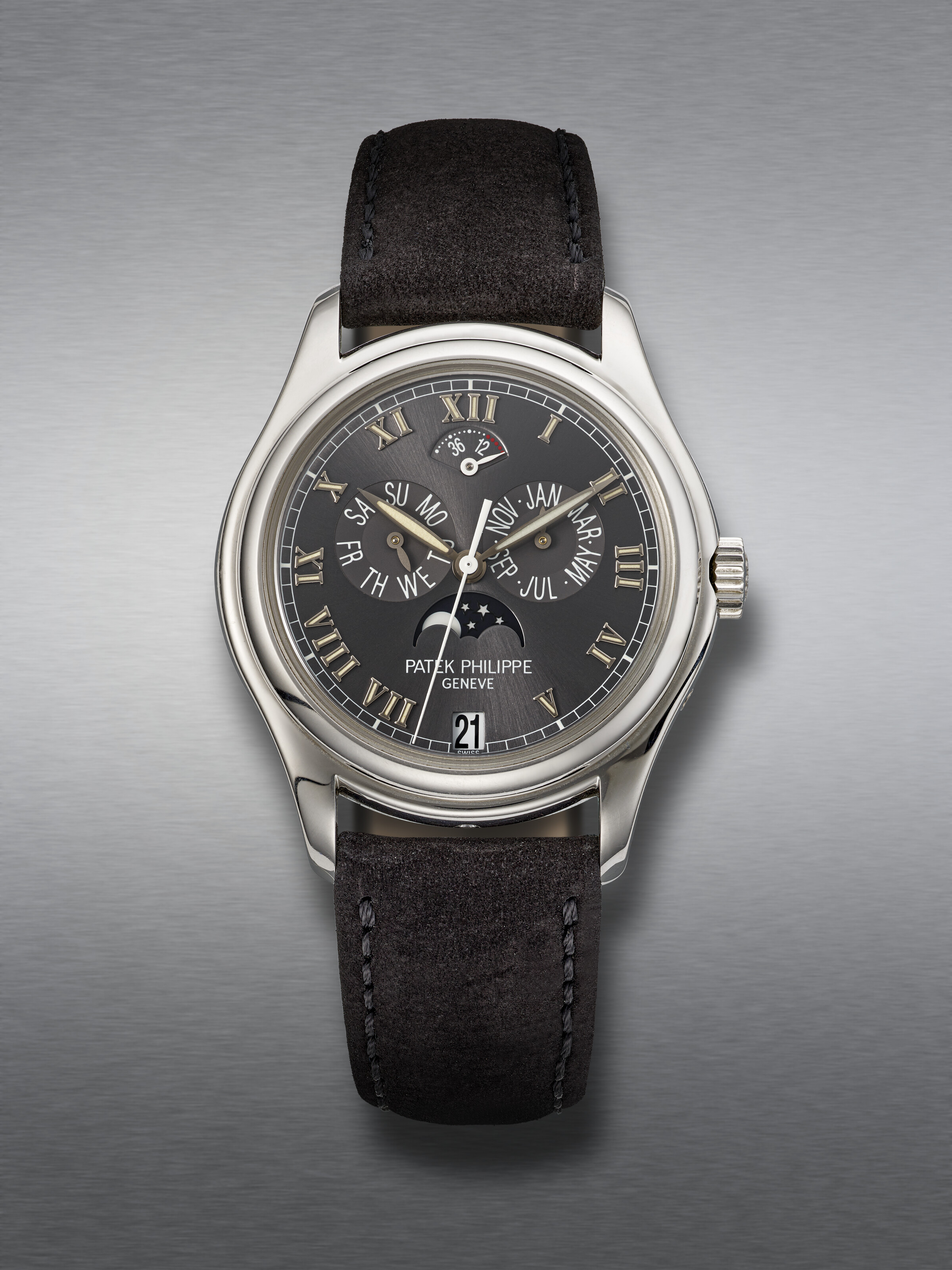 Patek Philippe Complications 5056 Black Dial, Platinum, Annual Calender ...