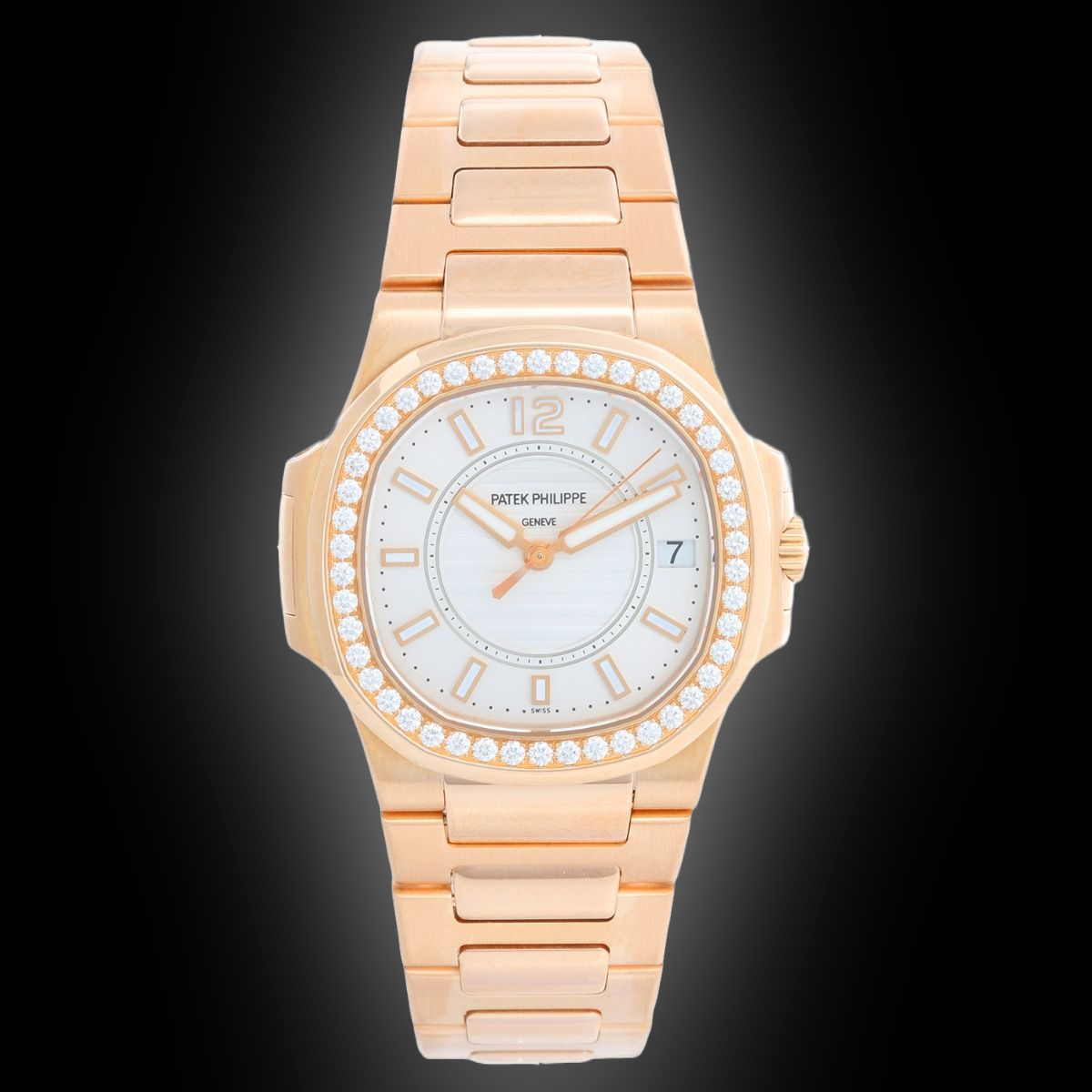 Patek Philippe Nautilus 7010 White Dial, 18kt Rose Gold, Analog, Ladies ...
