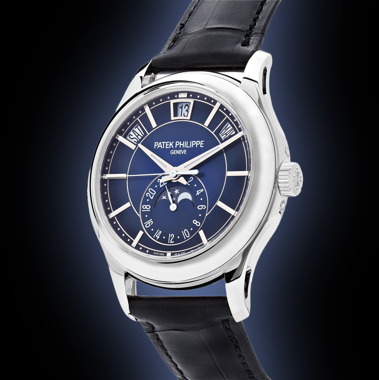 Patek Philippe Complications 5205 Blue Dial, White Gold, 40.2 mm, Self ...