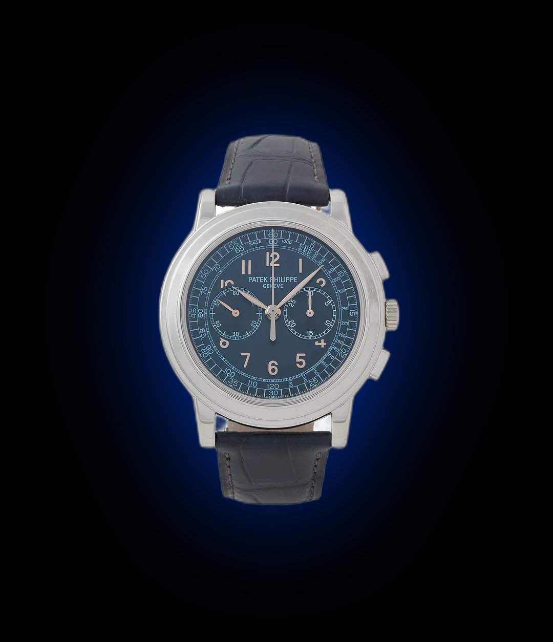 Patek Philippe Complications 5070 Blue Dial, Platinum, 42.0 mm, Chronograph
