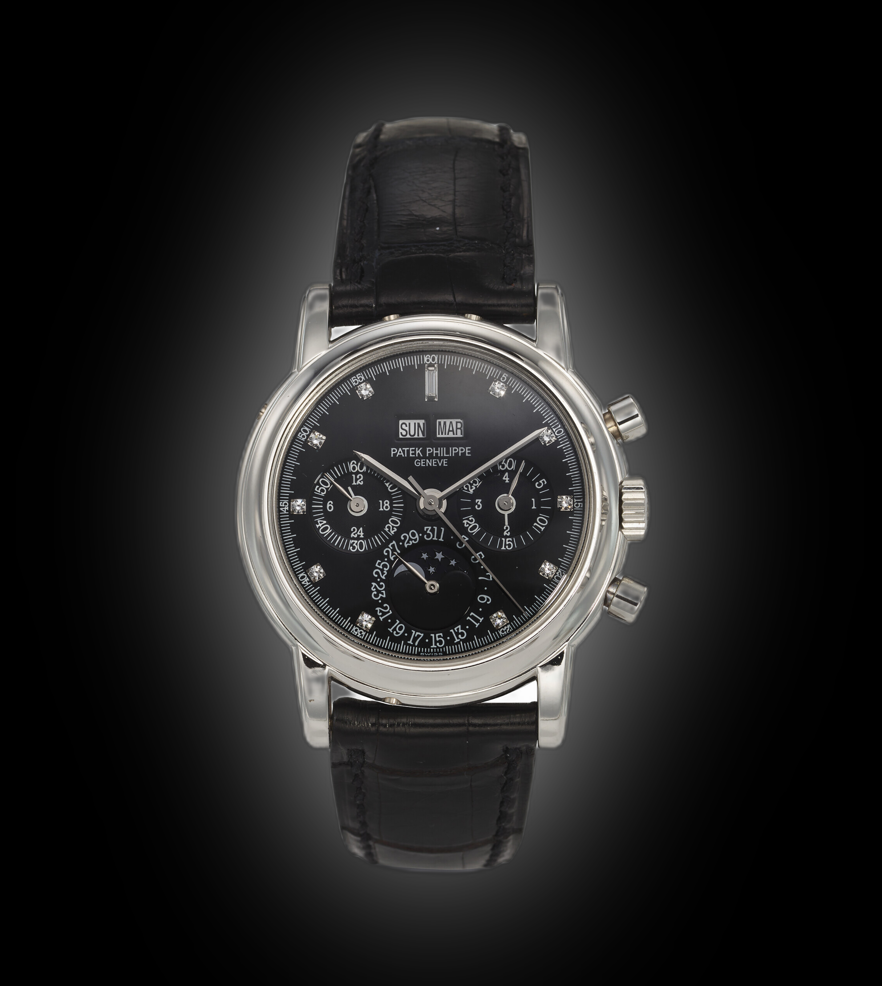 Patek Philippe Grand Complications 3970 Black Dial, White Gold, 36.0 mm ...