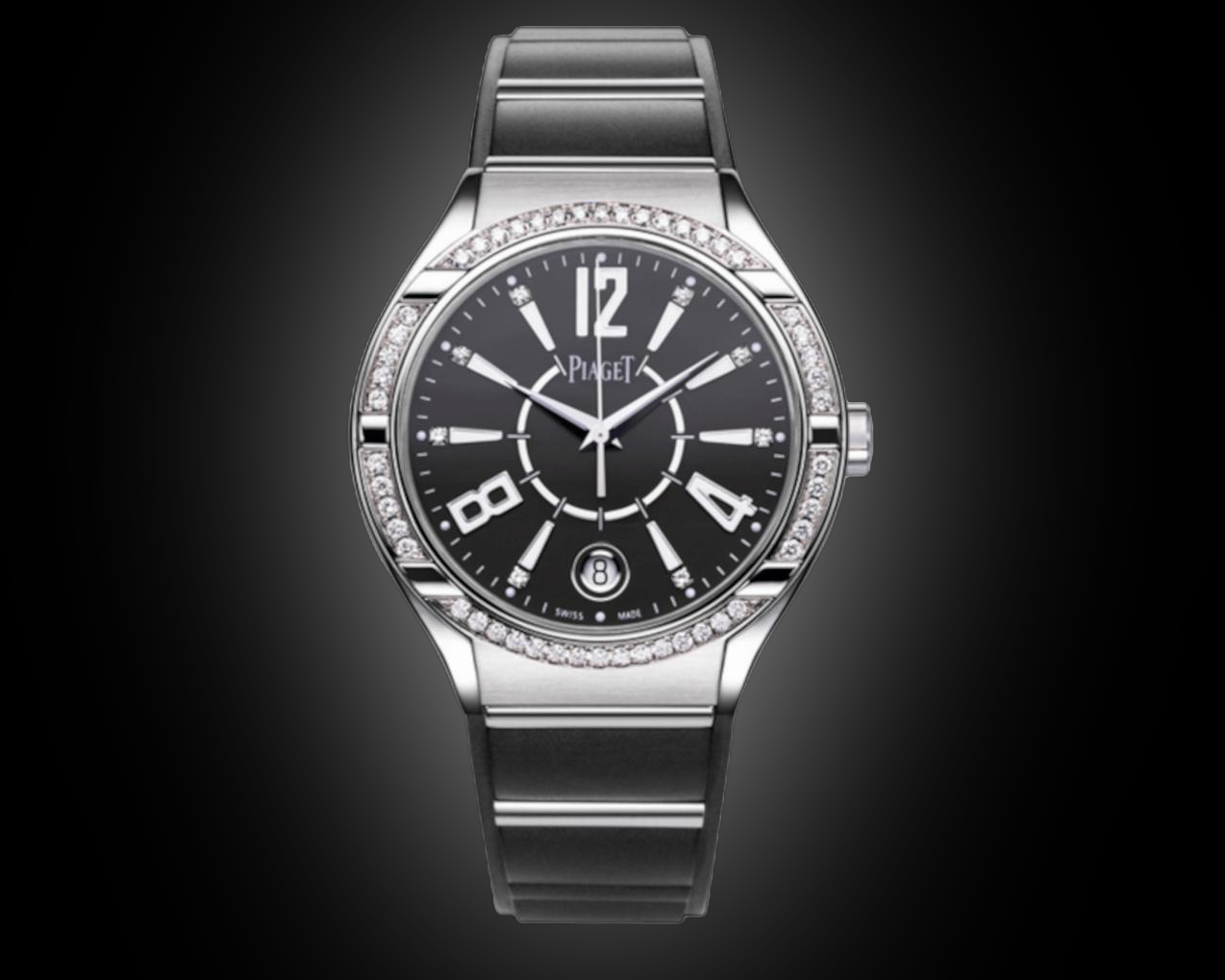 Piaget Polo 36014 Black Dial, 18kt White Gold, 38.0 mm, Ladies Watch