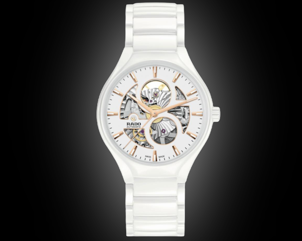 Rado TRUE Round 2711 Open Heart White Dial, High-Tech Ceramic, Automatic