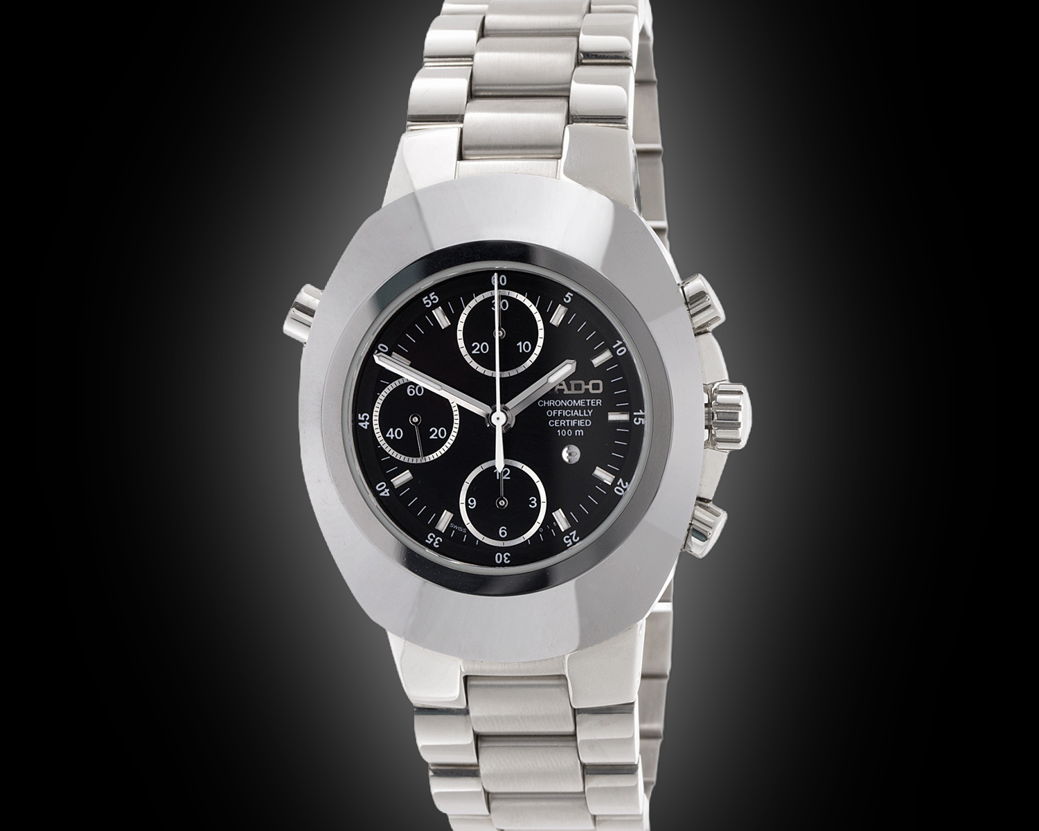 Rado Original 1269 Black Dial, Stainless Steel, Chronograph, Men's Watch