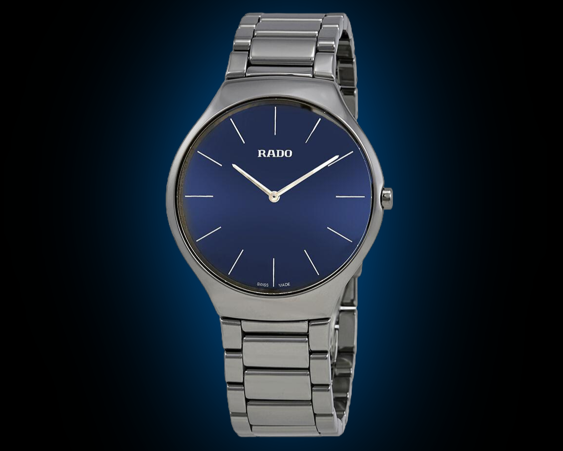 Rado TRUE 2795 Blue Dial, Plasma Ceramic, Thinline, Men's Watch
