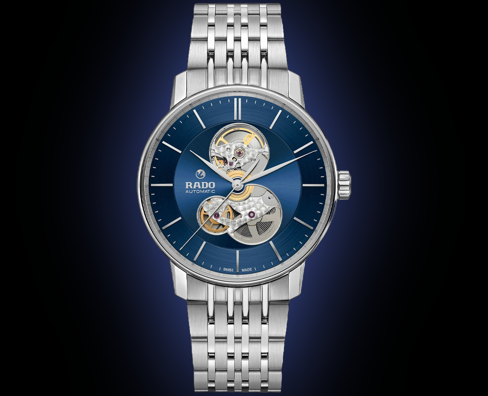 Rado Coupole 2289 Blue Dial, Stainless Steel, Open Heart, Automatic Men ...