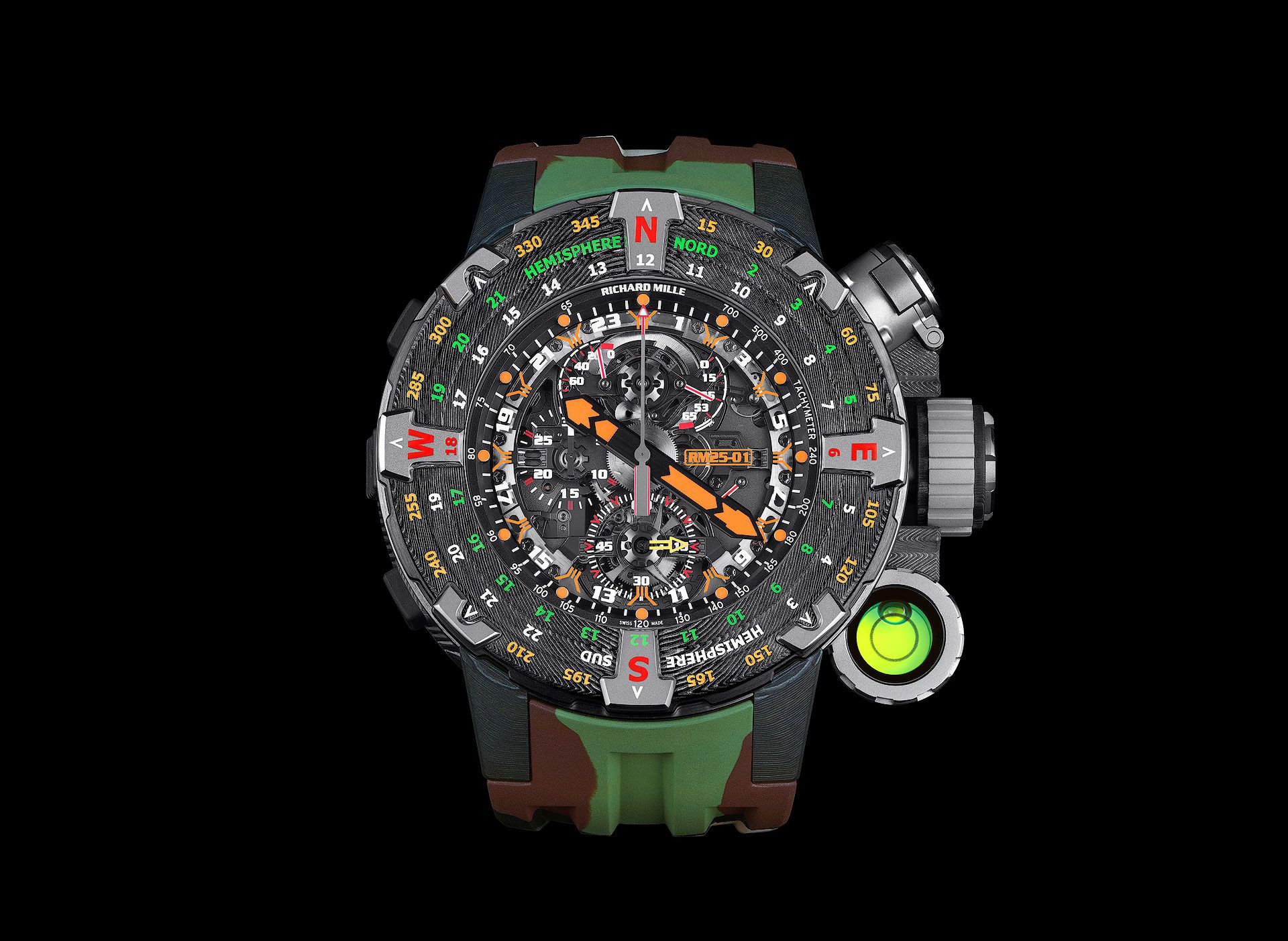 Richard Mille Hollywood RM 25 Titanium, Carbon Tpt, RM25-01, Tourbillon ...