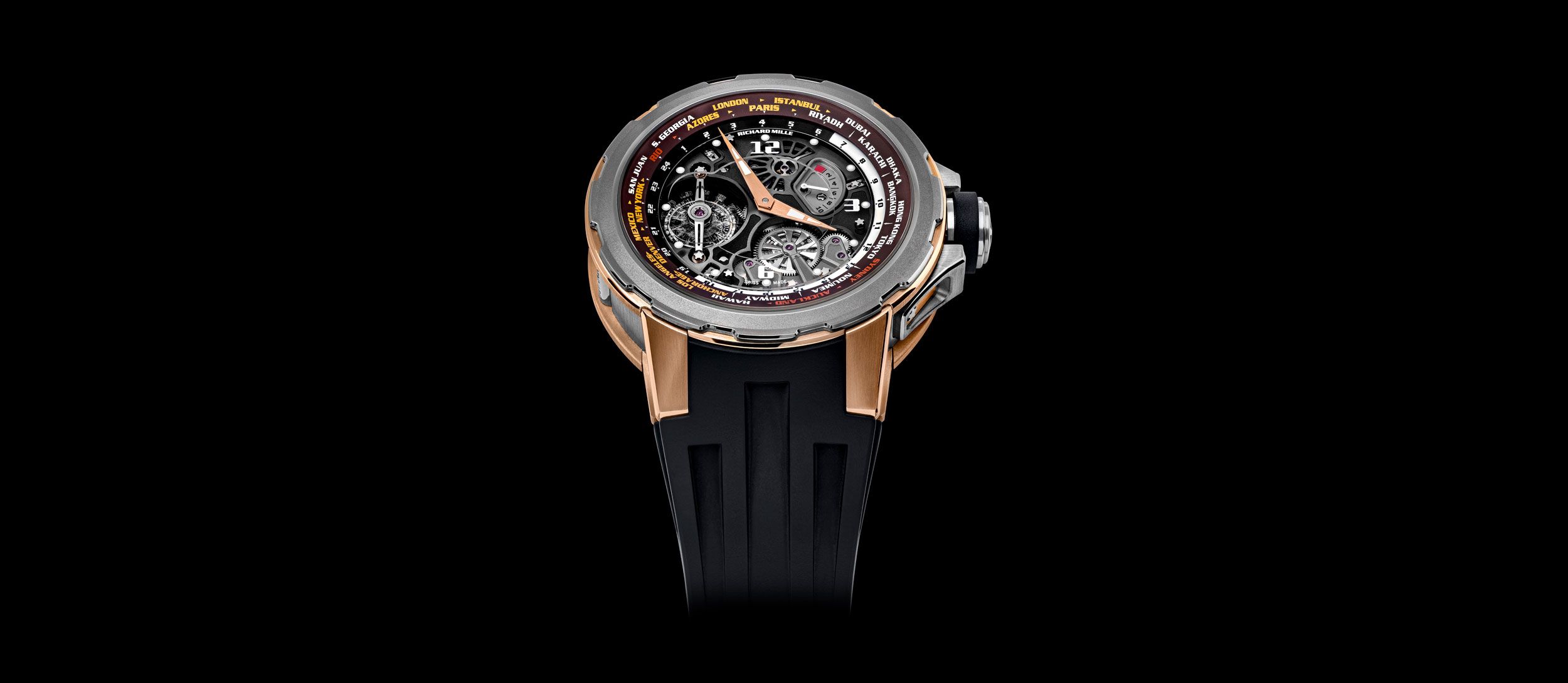 Richard Mille Lifestyle RM 58 Red Gold, Analog, Tourbillon, Worldtimer