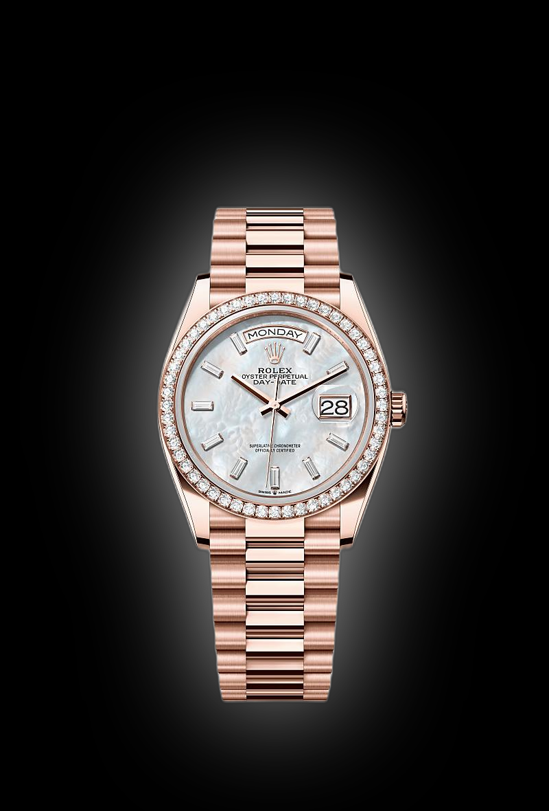 Rolex Day-Date 36 128345 White Dial, 18 kt Everose Gold, 36.0 mm ...