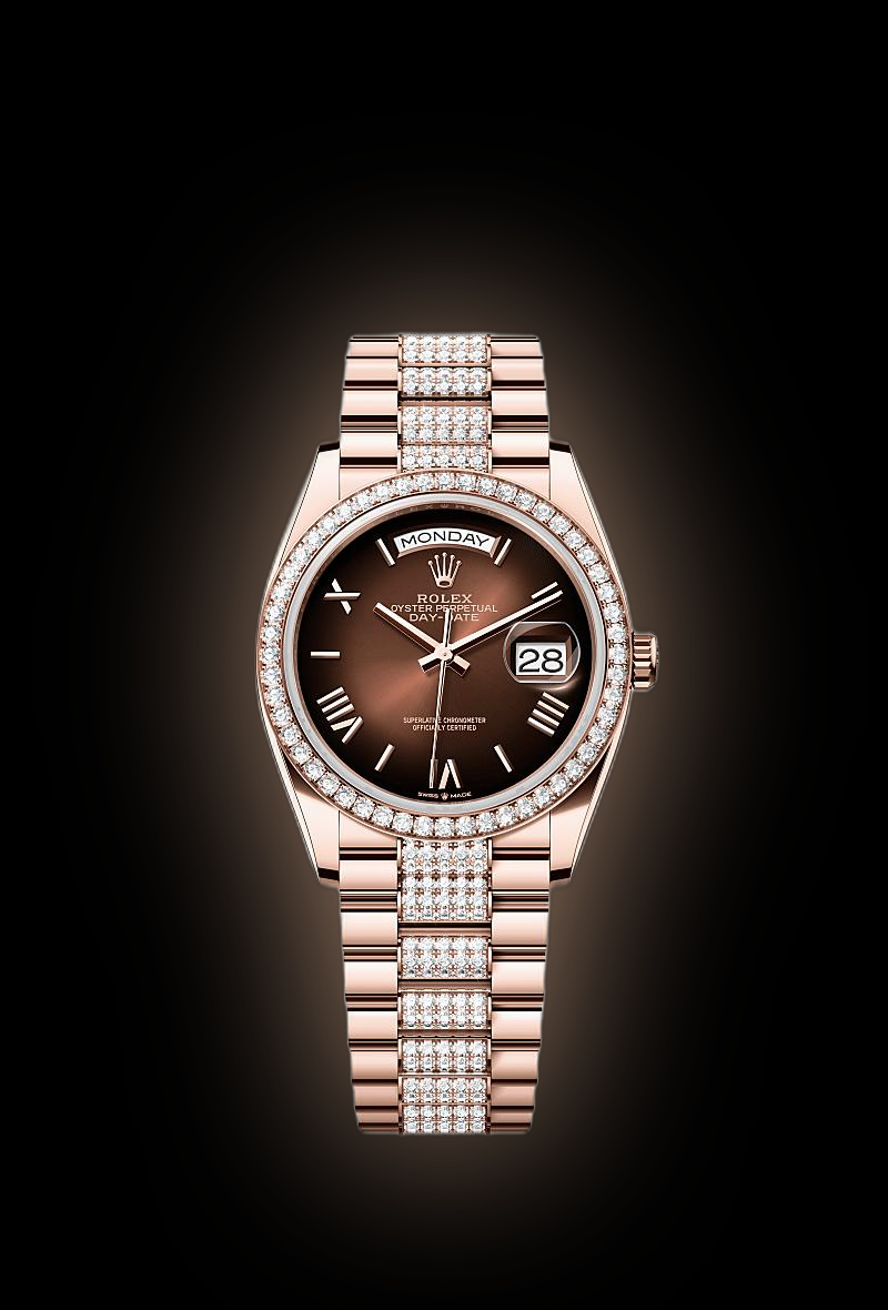 Rolex Day-Date 36 128345 Brown Ombré Dial, 18 kt Everose Gold, 36.0 mm ...