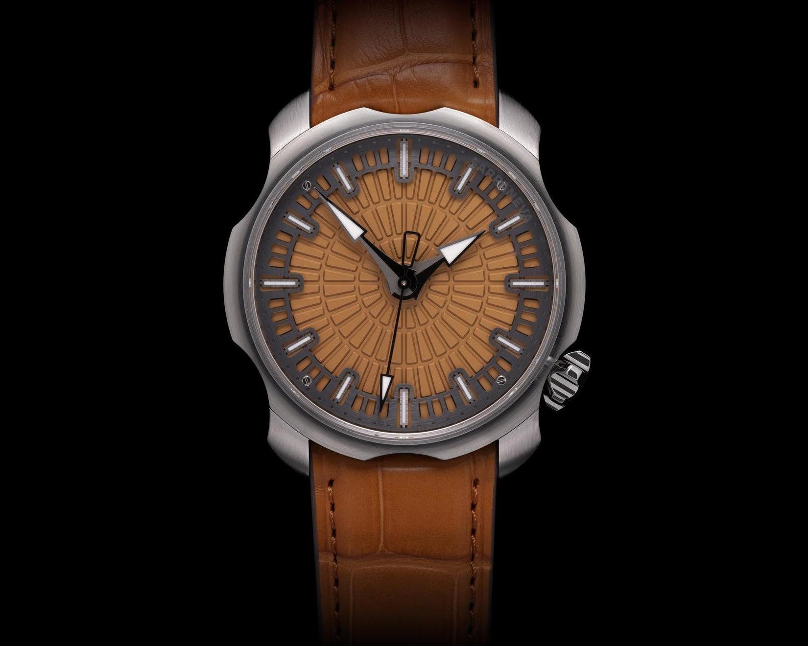 Sarpaneva Super1.2 Bronze Stainless Steel Case, 42.0 mm, P1003, Leather