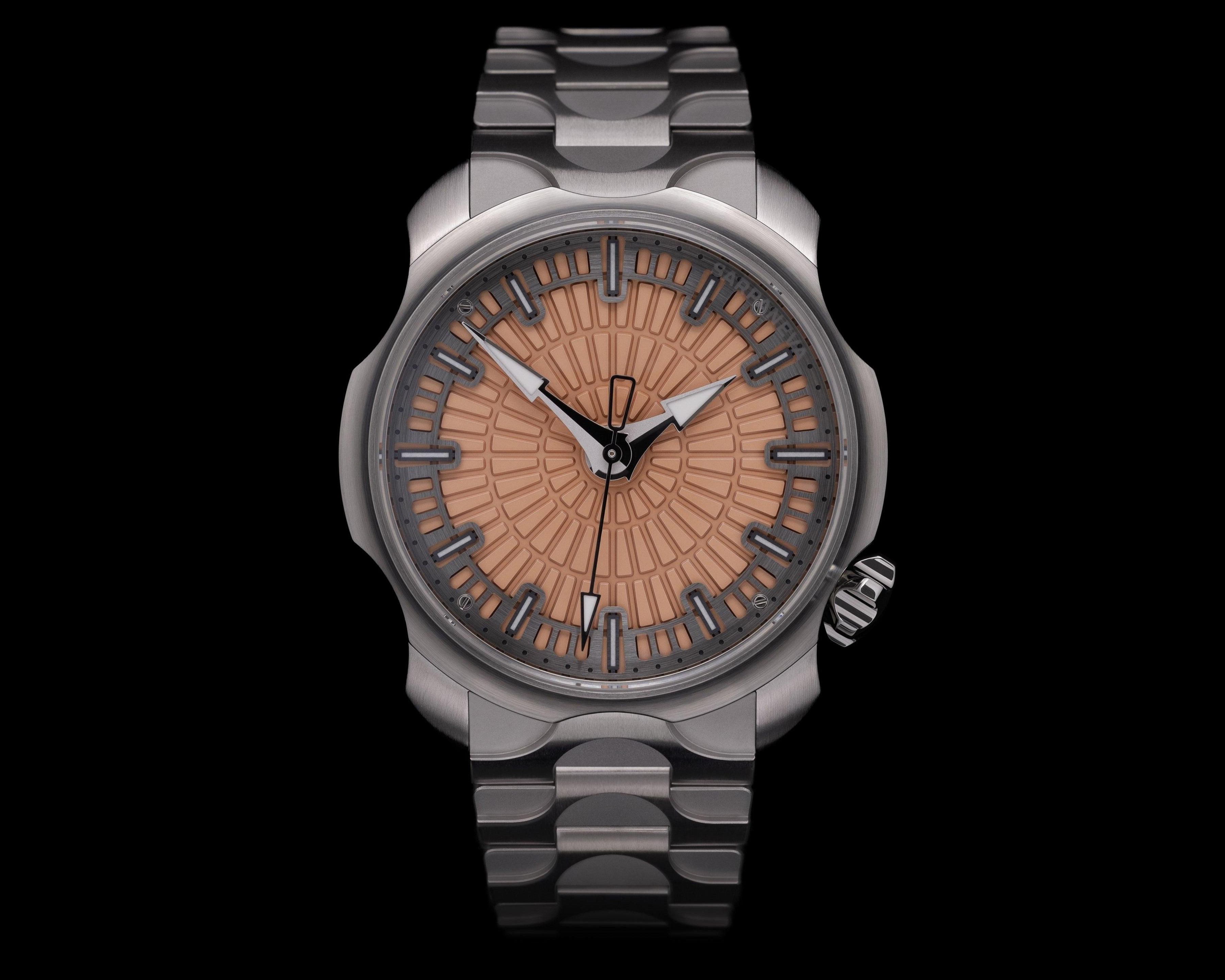 Sarpaneva Super1.2 Salmon Stainless Steel Case, 42.0 mm, P1003, Leather