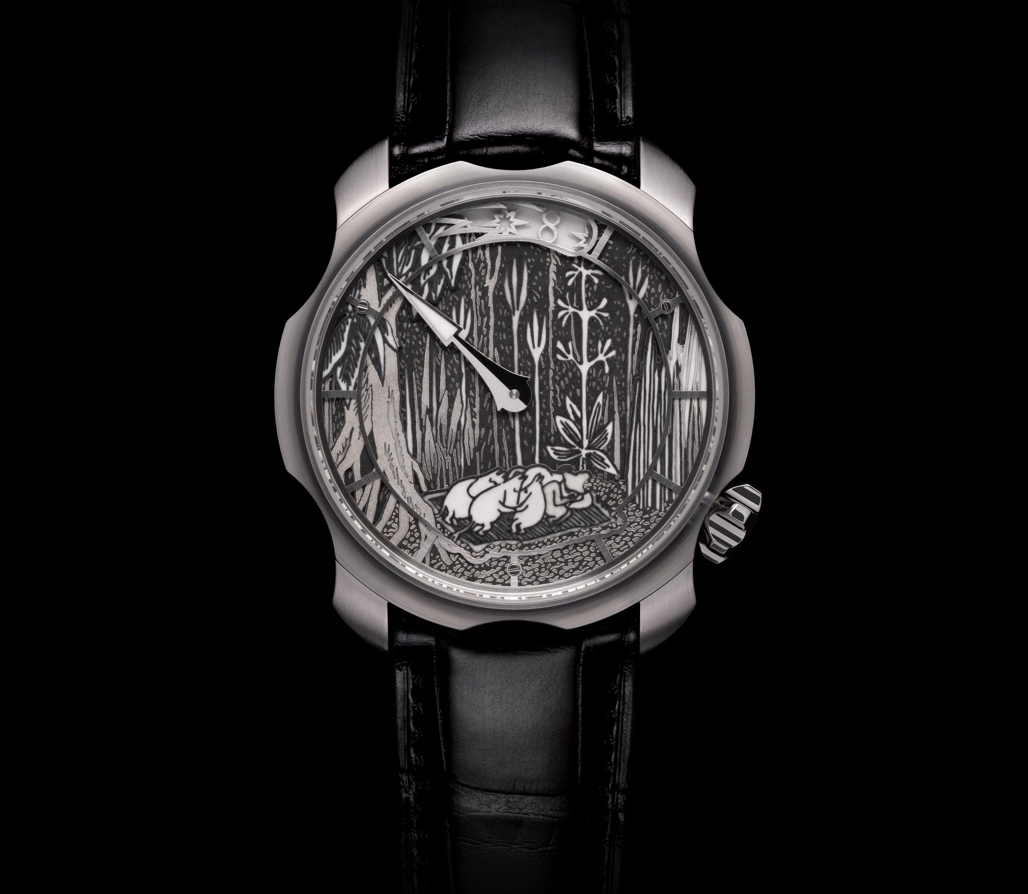 Sarpaneva x Moomin 80 Monochrome Stainless Steel Case, 42.0 mm, Comet I ...