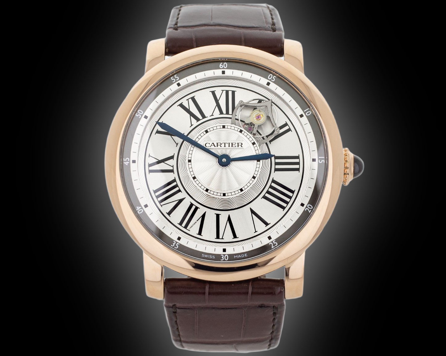 Cartier Rotonde de Cartier W155 Silver Dial, 18kt Rose Gold ...