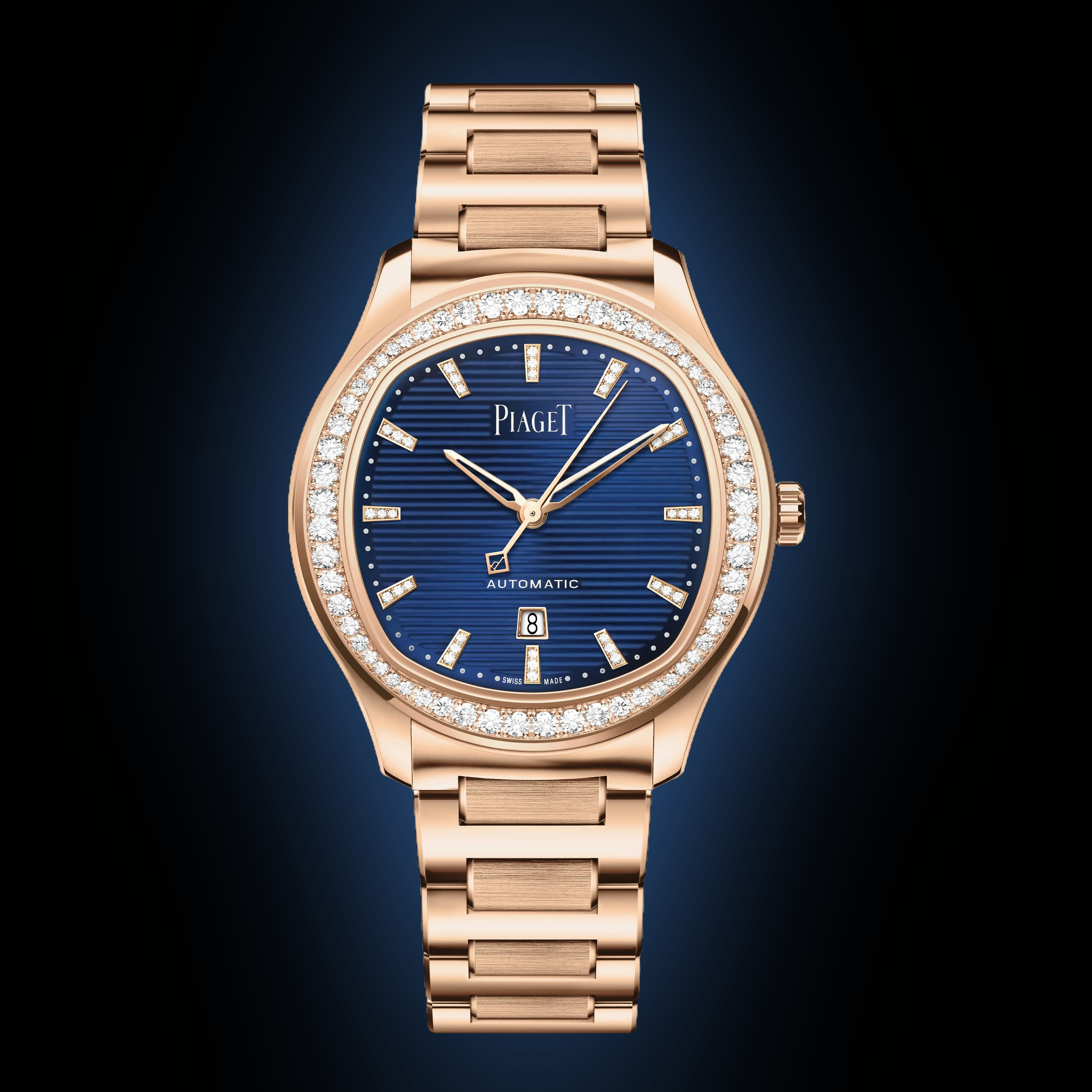 Piaget Polo 49029 Blue Dial, Pink Gold, 36.0 mm, Date