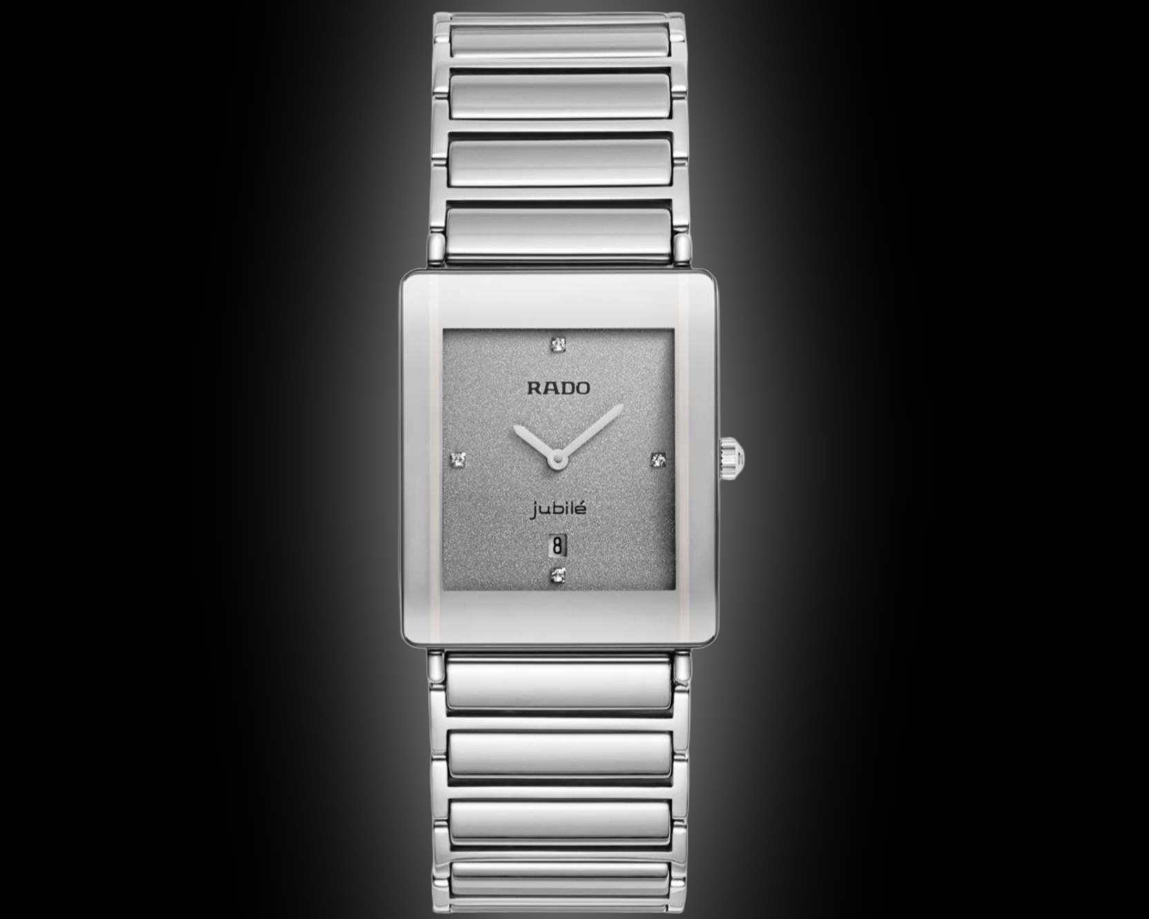 Rado Integral 2048 Silver Dial, Platinum-Tone Ceramic, Jubile, Men's Watch