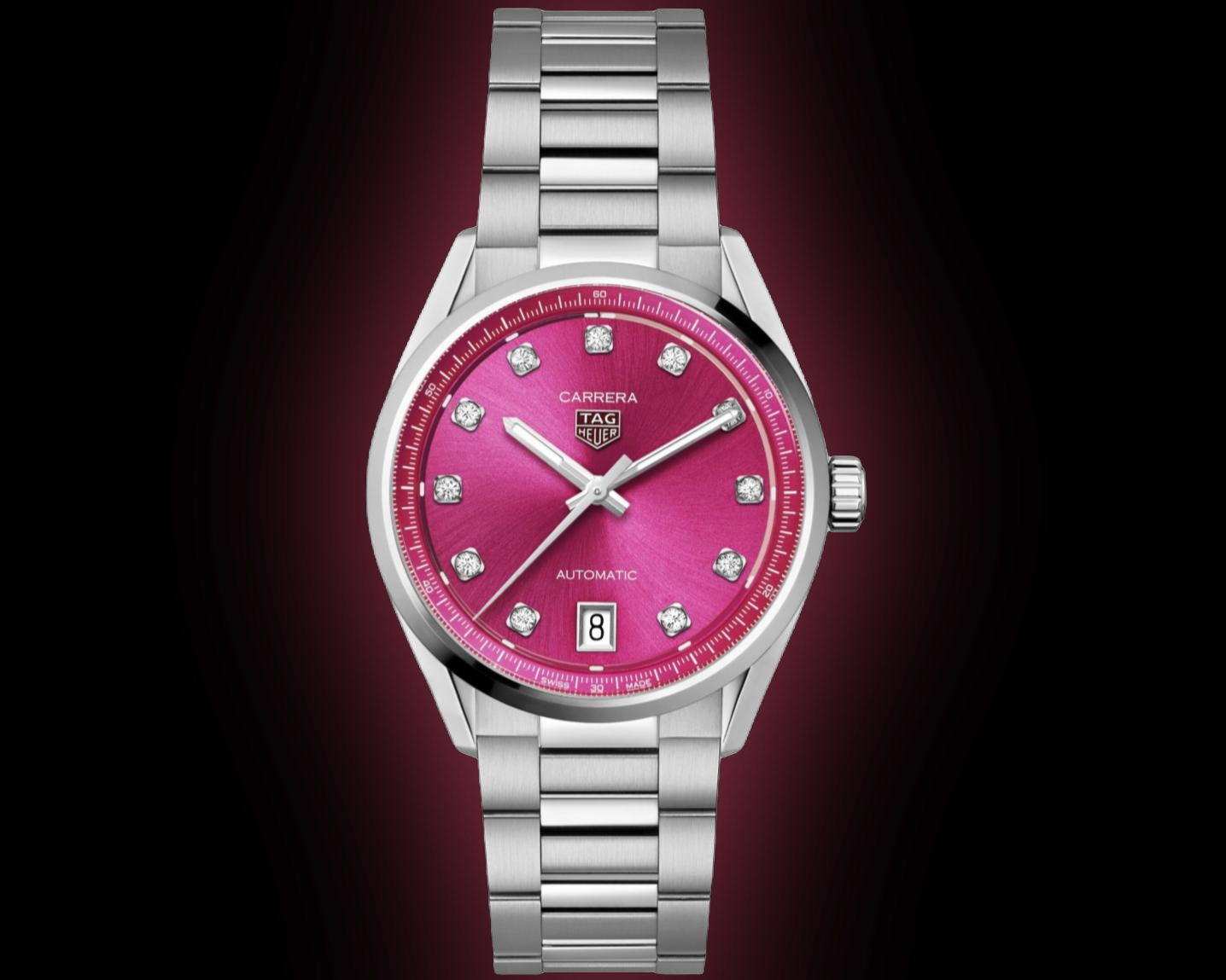 TAG Heuer Carrera Date Steel Pink WBN2318.BA0001 | Coveted