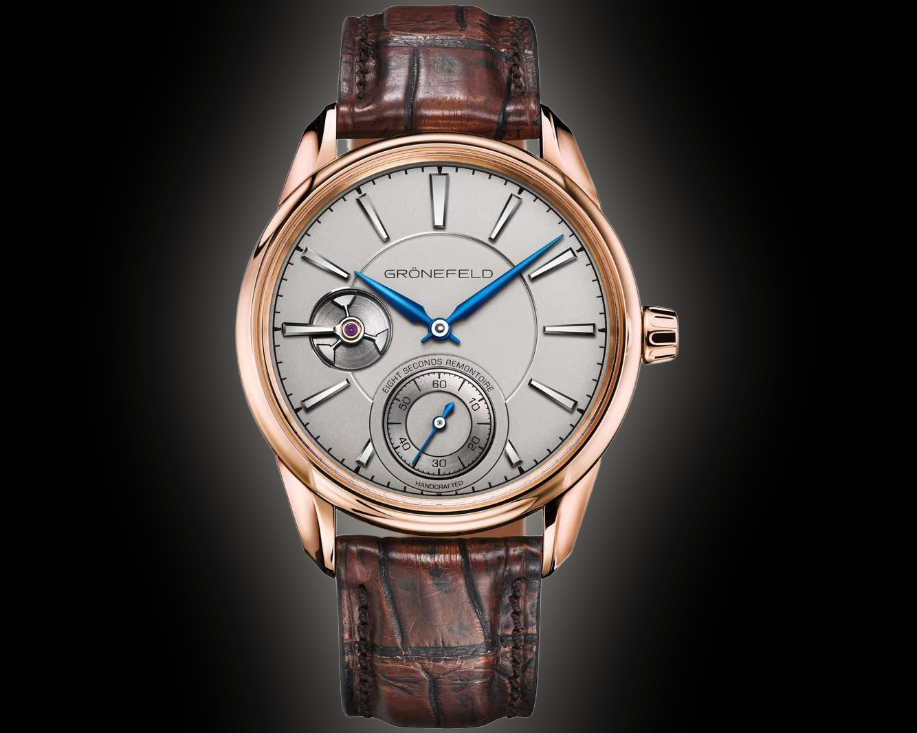 Gronefeld 1941 Remontoire Constant Force Sterling Silver Dial, Red and ...