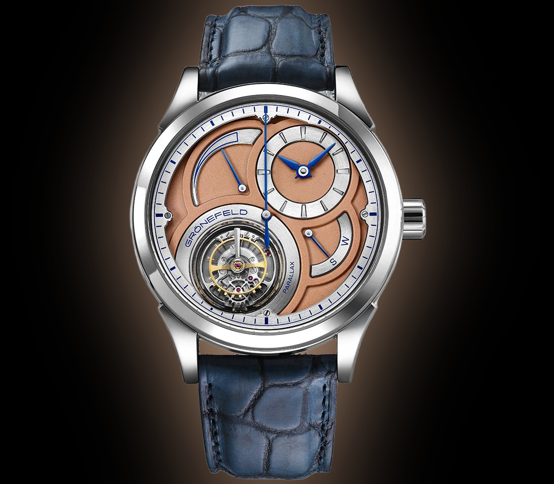 Gronefeld Parallax Tourbillon Platinum Salmon Dial, 43 mm, Manual ...