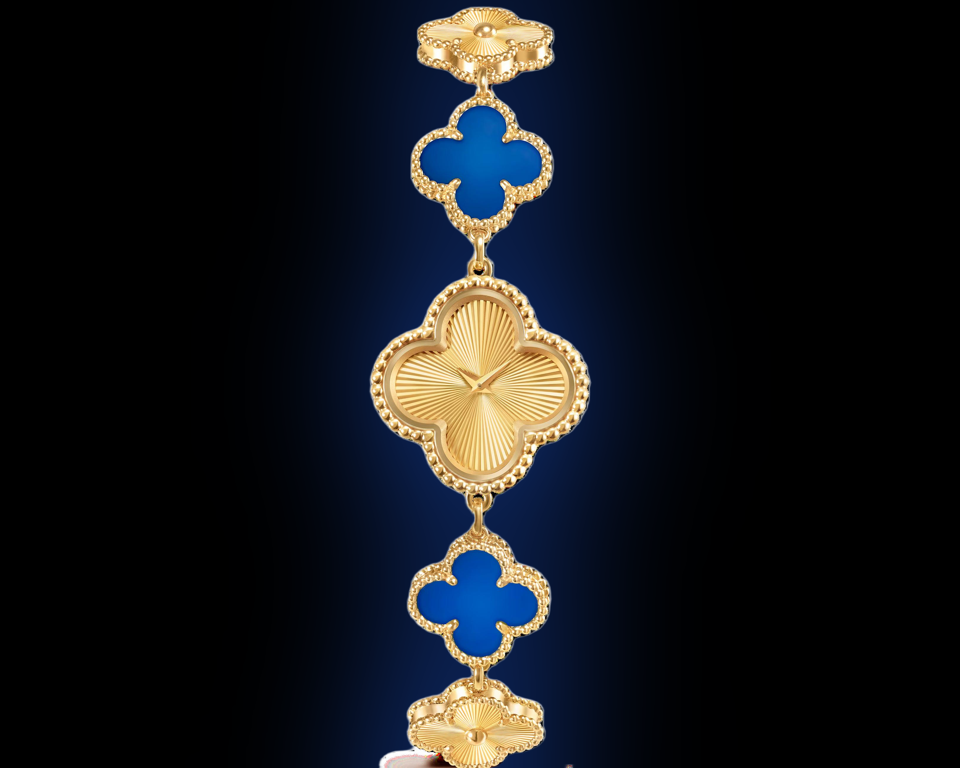 Van Cleef & Arpels Alhambra Sweet 18K Yellow Gold Case, 22.7 mm, Blue ...
