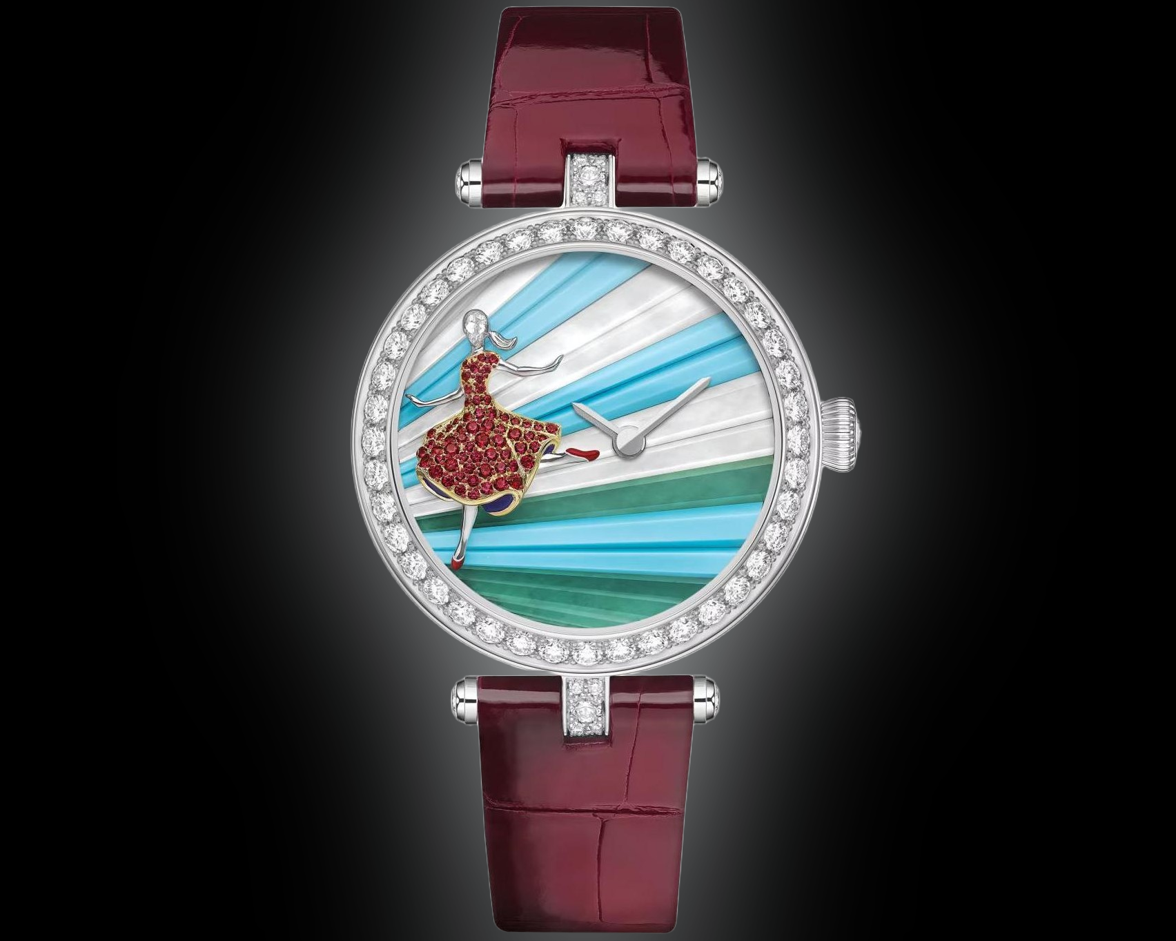 Van Cleef & Arpels Extraordinary Dials Lady Danse Rhodium Plated 18K White Gold Case, 33 mm ...