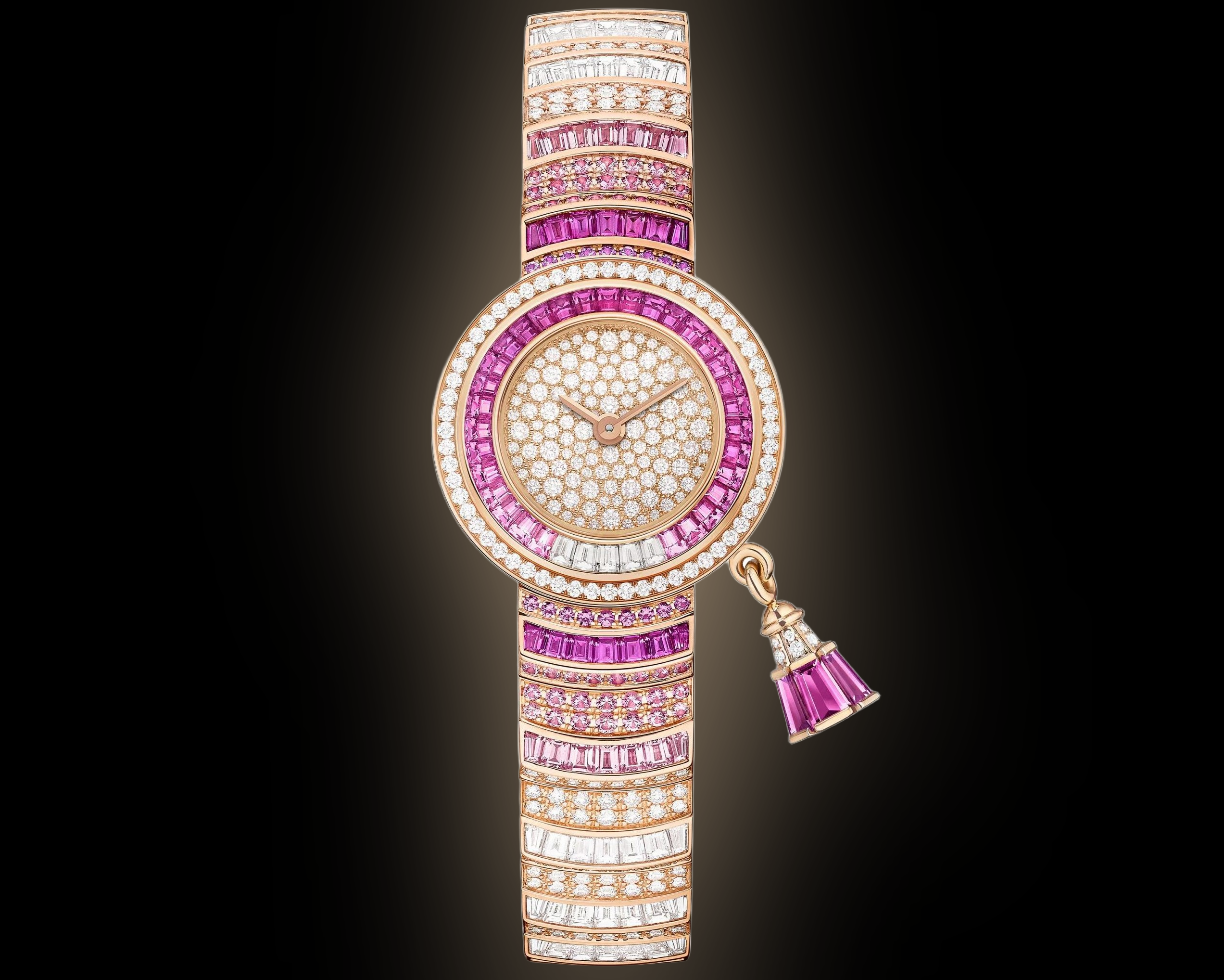Van Cleef & Arpels High Jewelry Watches Sweet Charms 18K Rose Gold Case ...