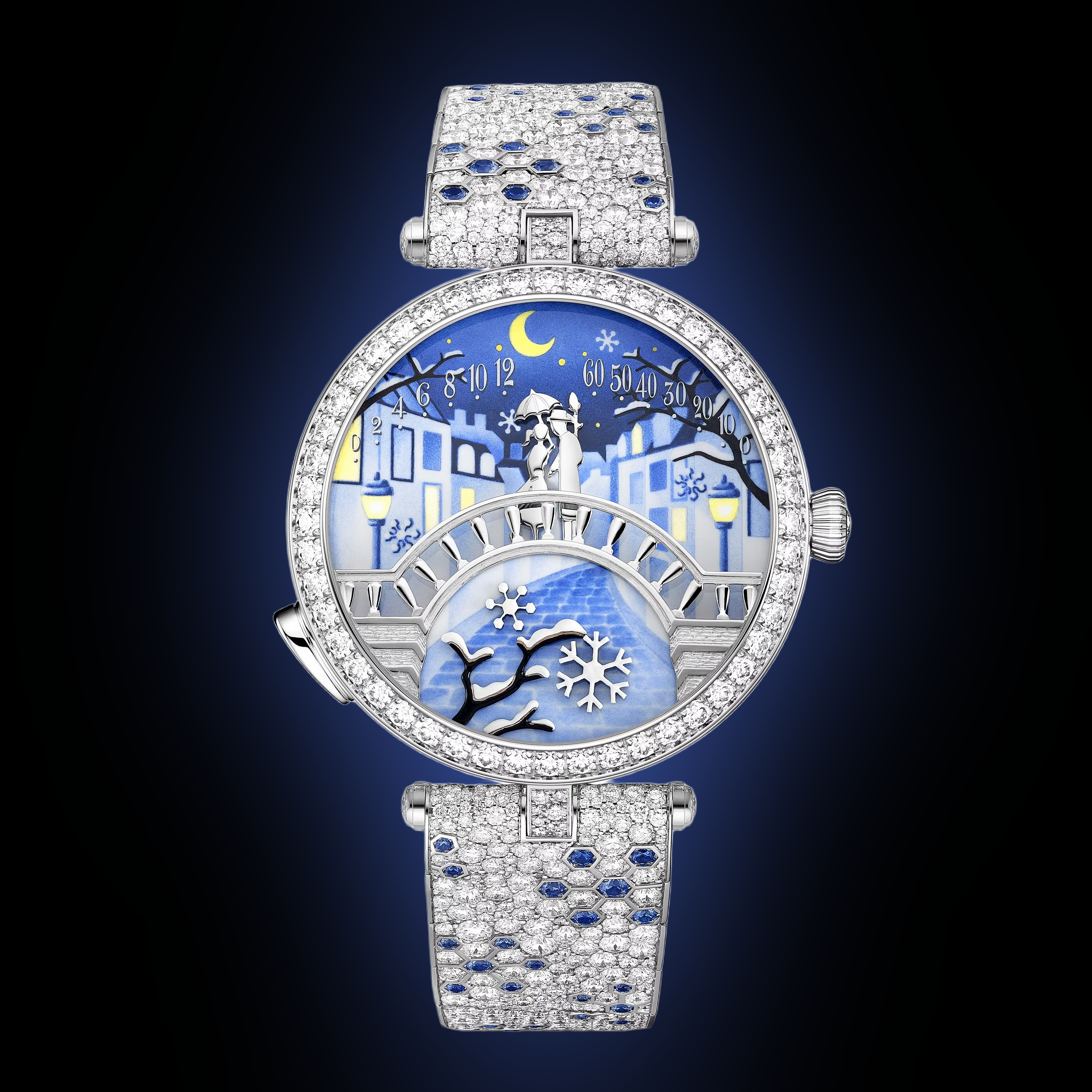 Van Cleef & Arpels Poetic Complications Lady Pont Des Amoureux Rhodium ...