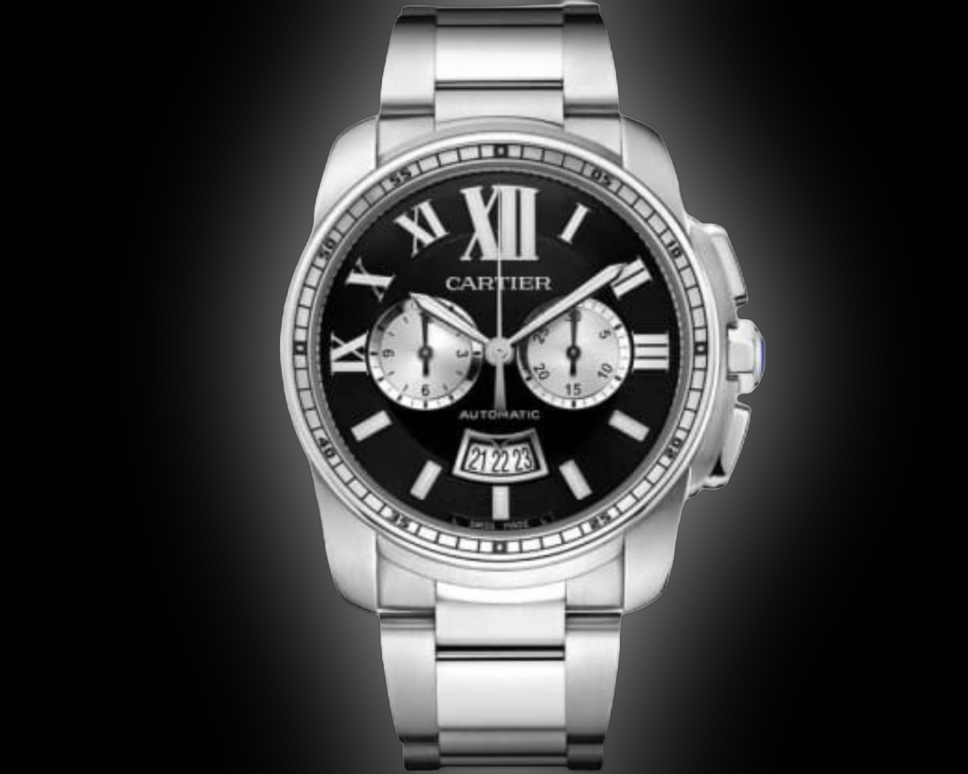 Cartier Calibre de Cartier Chronograph / Black / Bracelet W710