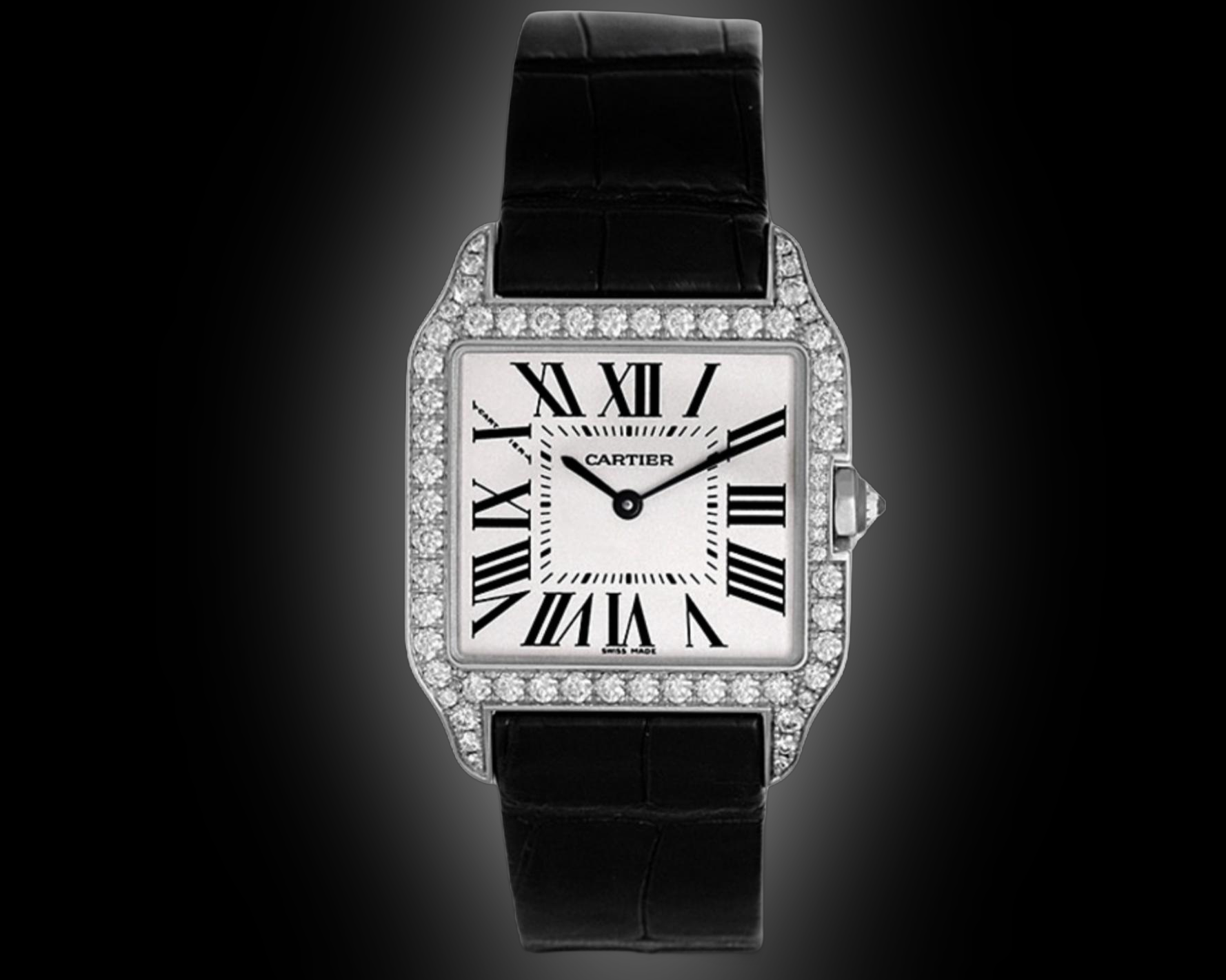 Cartier Santos de Cartier Dumont Diamond Bezel Ladies Watch WH10