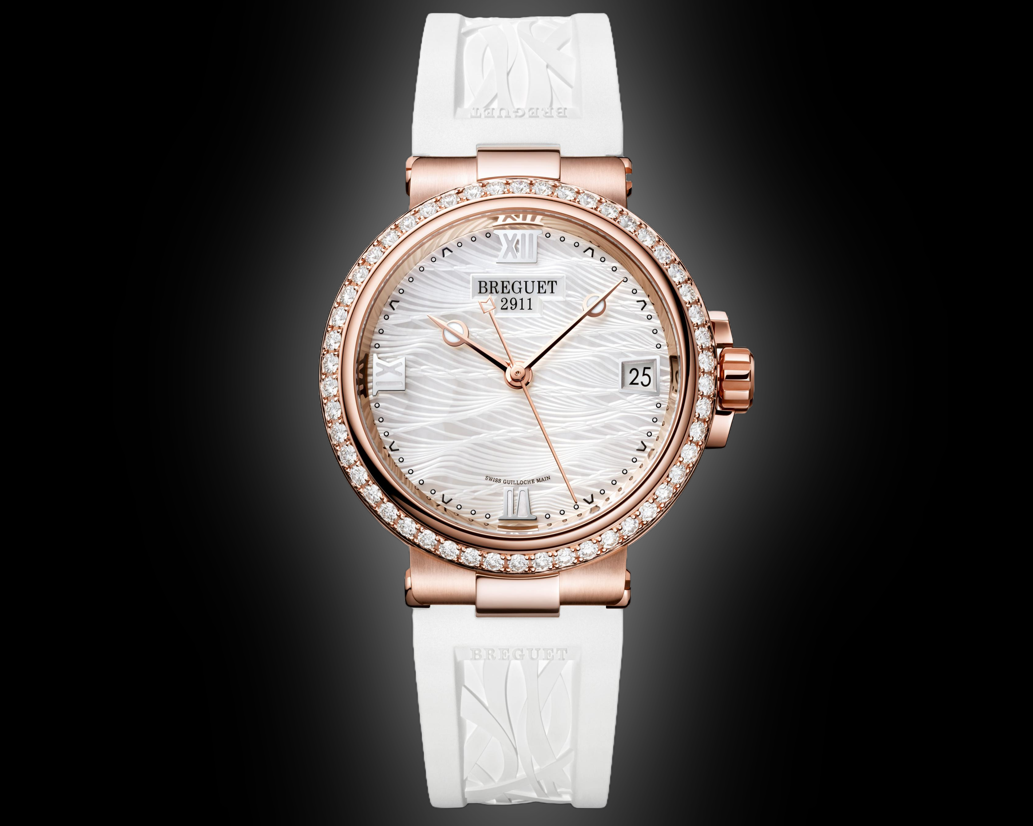 Breguet Marine 9518 18K Rose Gold, 33.8 mm, Natural White Mother-Of ...