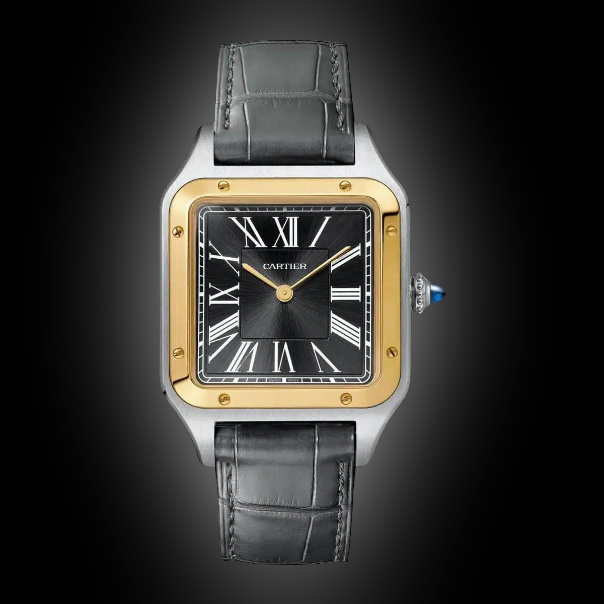 Cartier Santos Dumont W2SA Grey Dial, Stainless Steel, Le 14 Bis, Men's ...