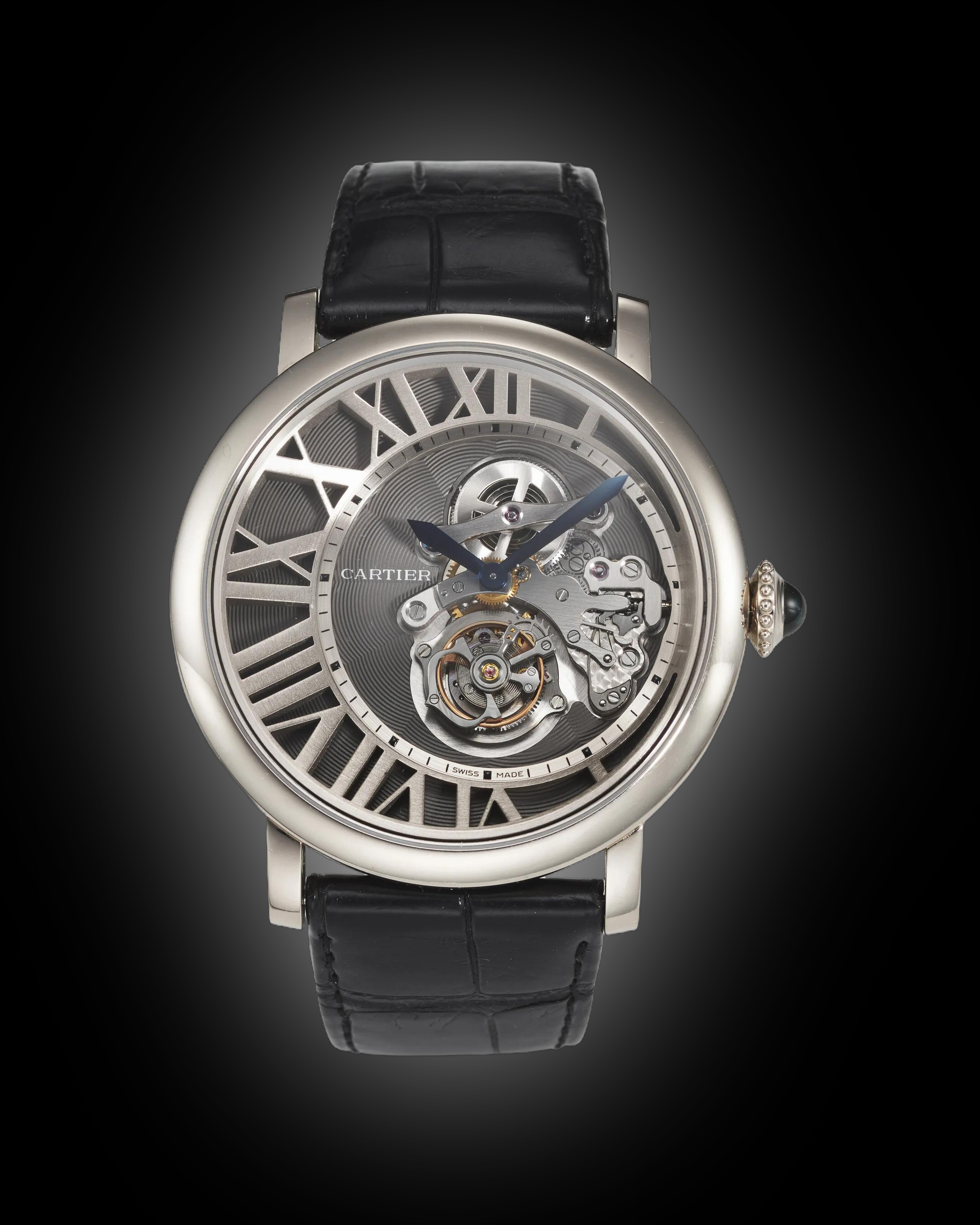 Cartier Rotonde de Cartier W155 Slate Dial, 18kt White Gold, Reversed ...