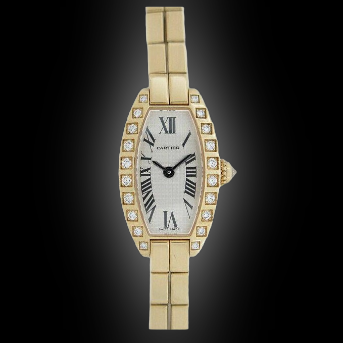 Cartier Timeless Icon Mini Tonneau Yellow Gold Ladies Watch WJ20