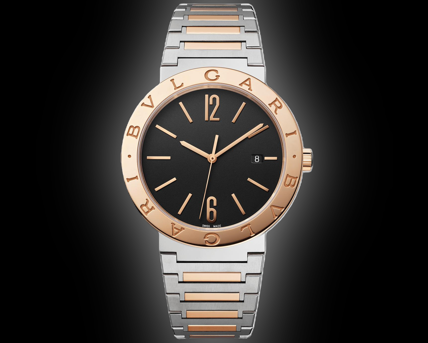 Bulgari Bulgari Bulgari Black Dial, 18k Rose Gold Men's Watch, 41.0 mm ...