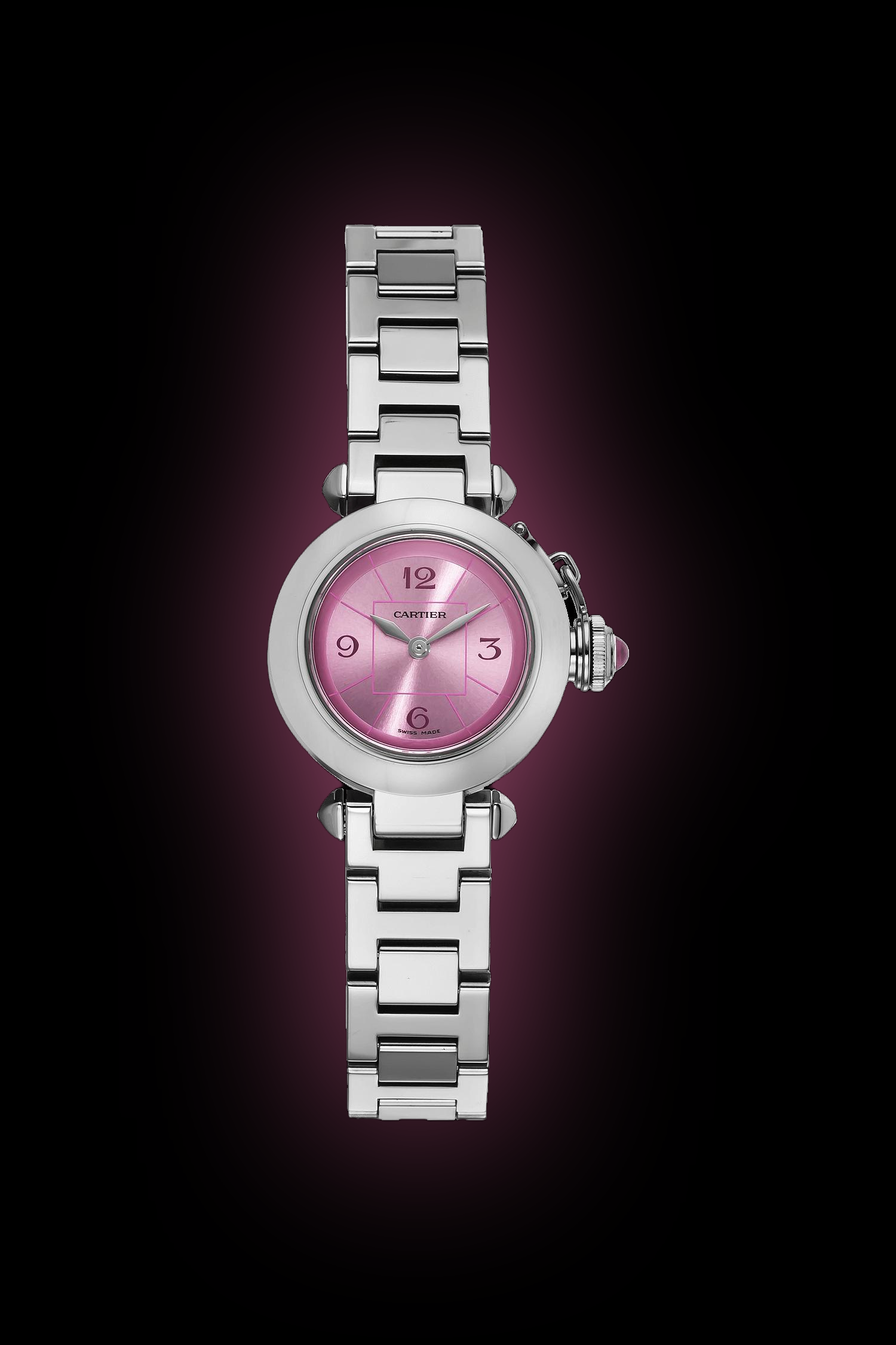 Cartier Miss Pasha W314 Pink Lacquered Dial, Stainless Steel, 27.0 mm ...
