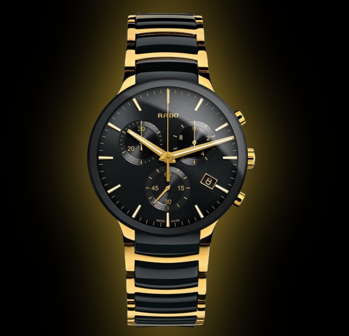 Rado Centrix 3013 Black Dial, Stainless Steel, 40.0 mm, Men's Watch