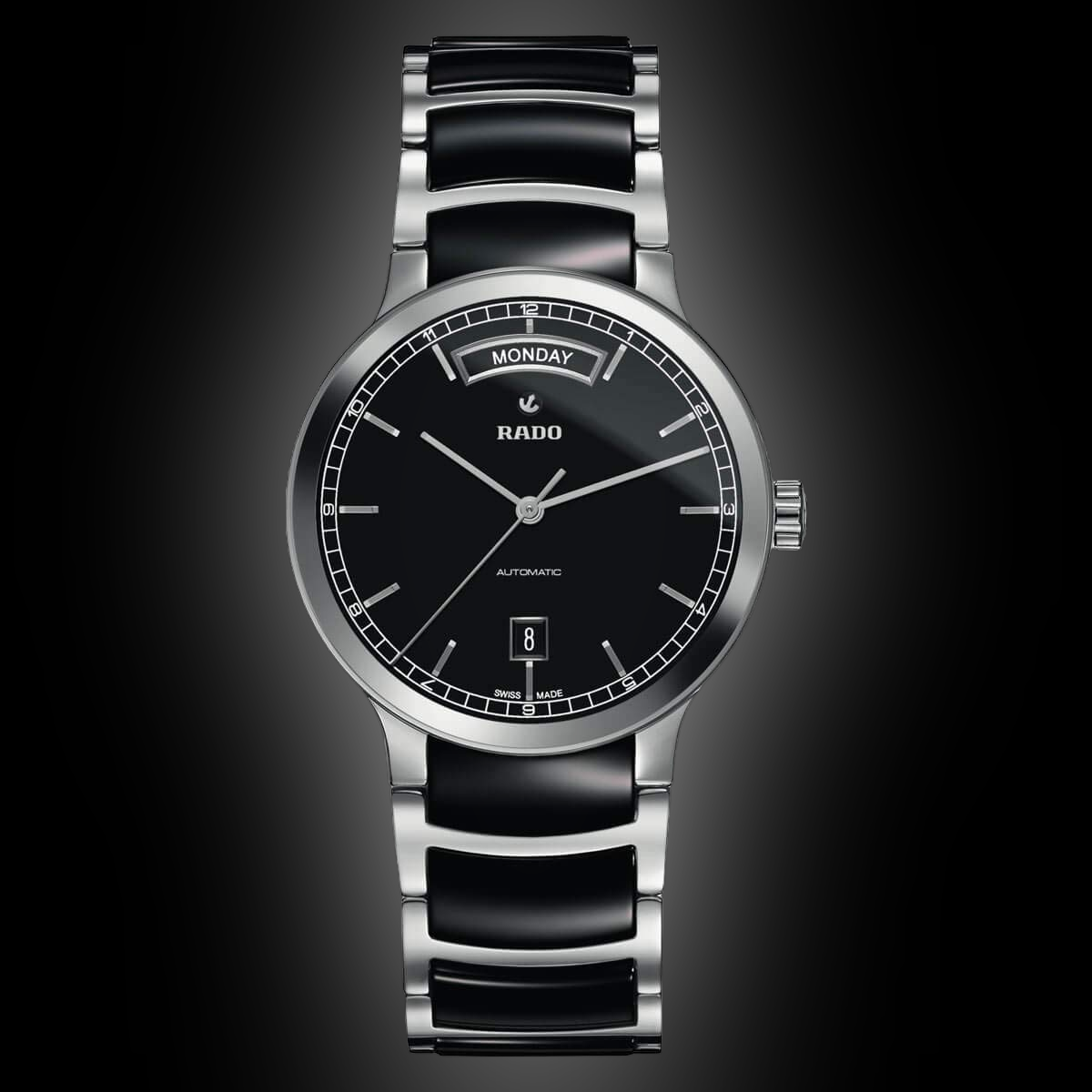 Rado Centrix 3015 Black Dial, Stainless Steel, 38.0 mm, Automatic Men's ...