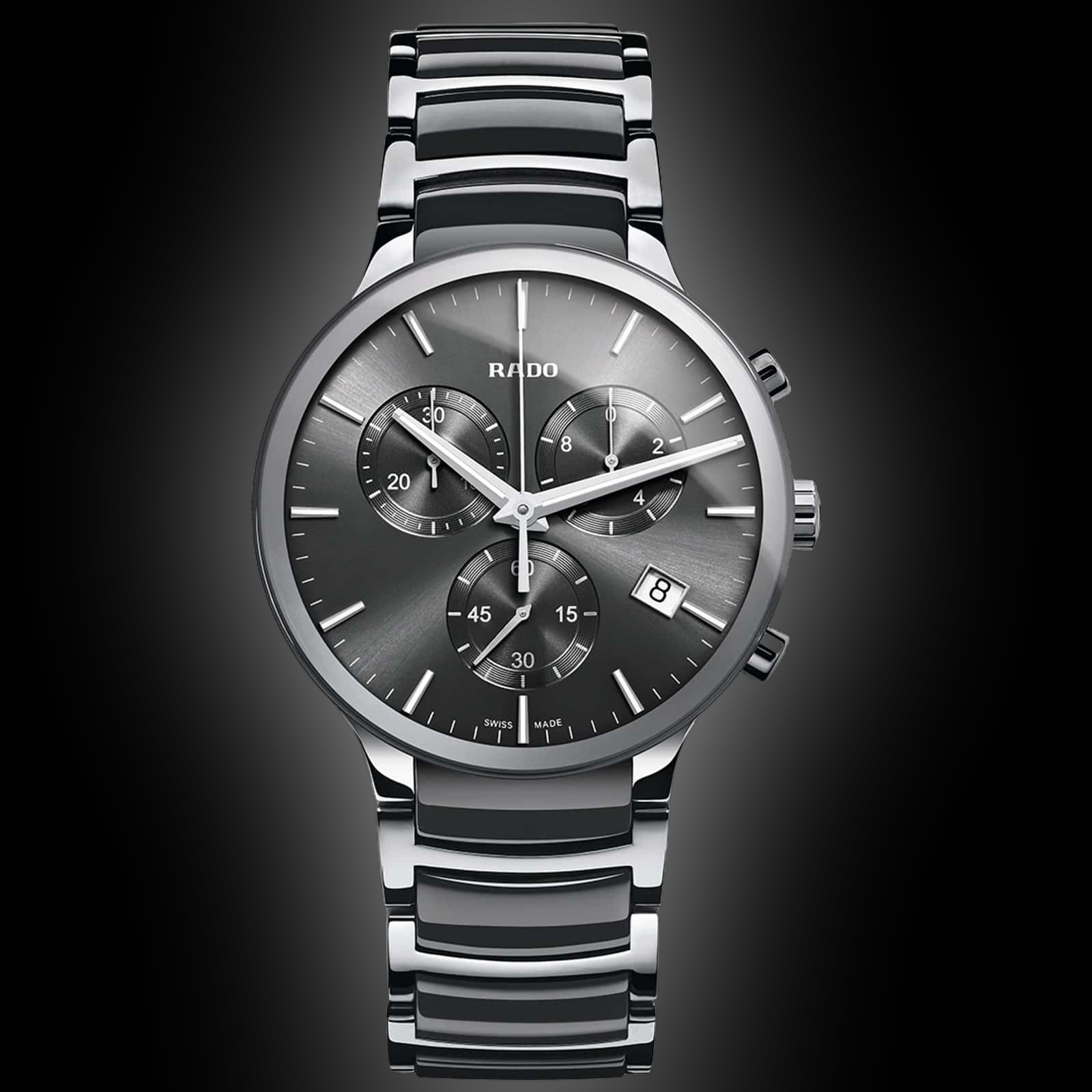 Rado Centrix 3012 Dark Grey Dial, Stainless Steel, Chronograph, Men's Watch