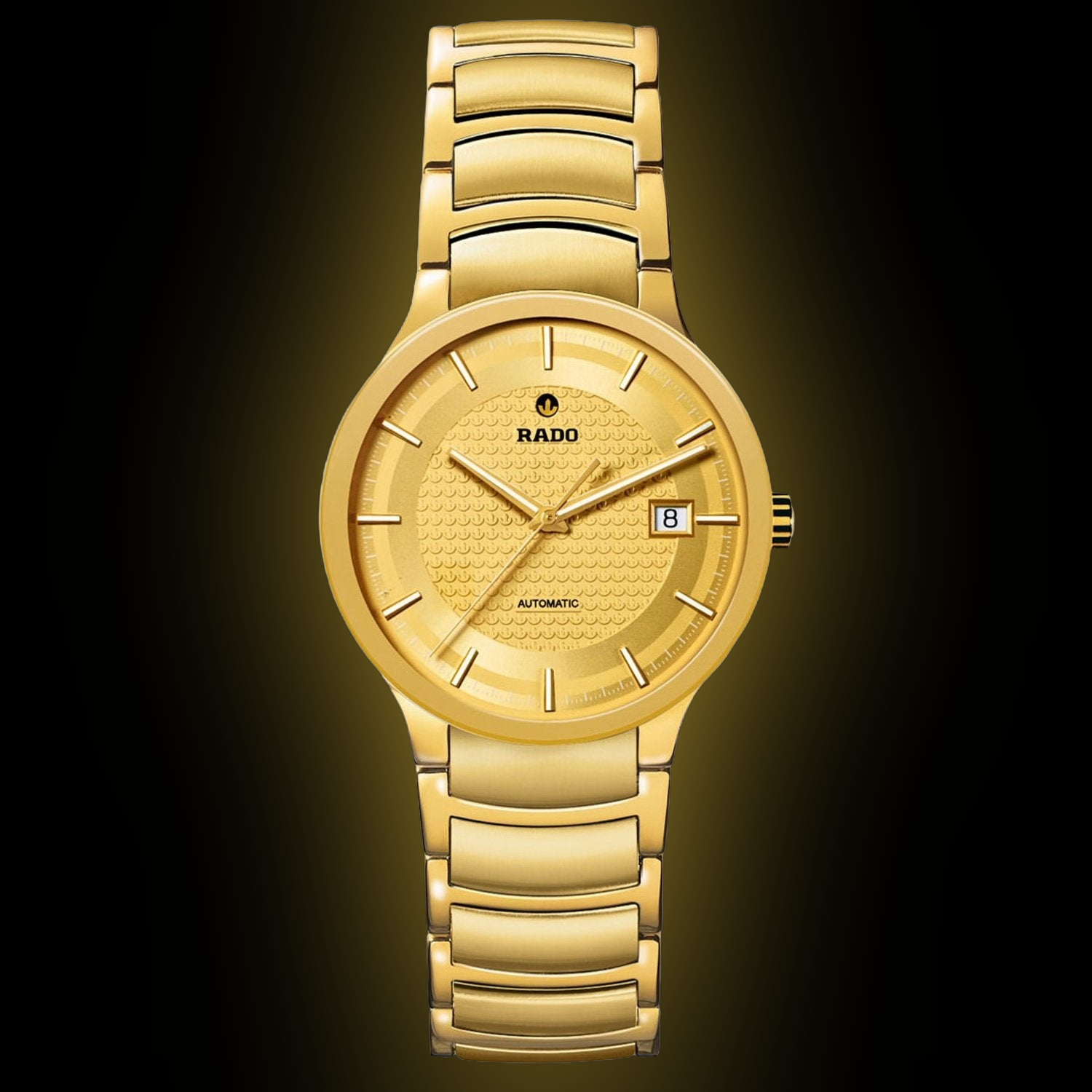 Rado Centrix Automatic Gold Dial Yellow Gold-Plated Men's Watch 3027