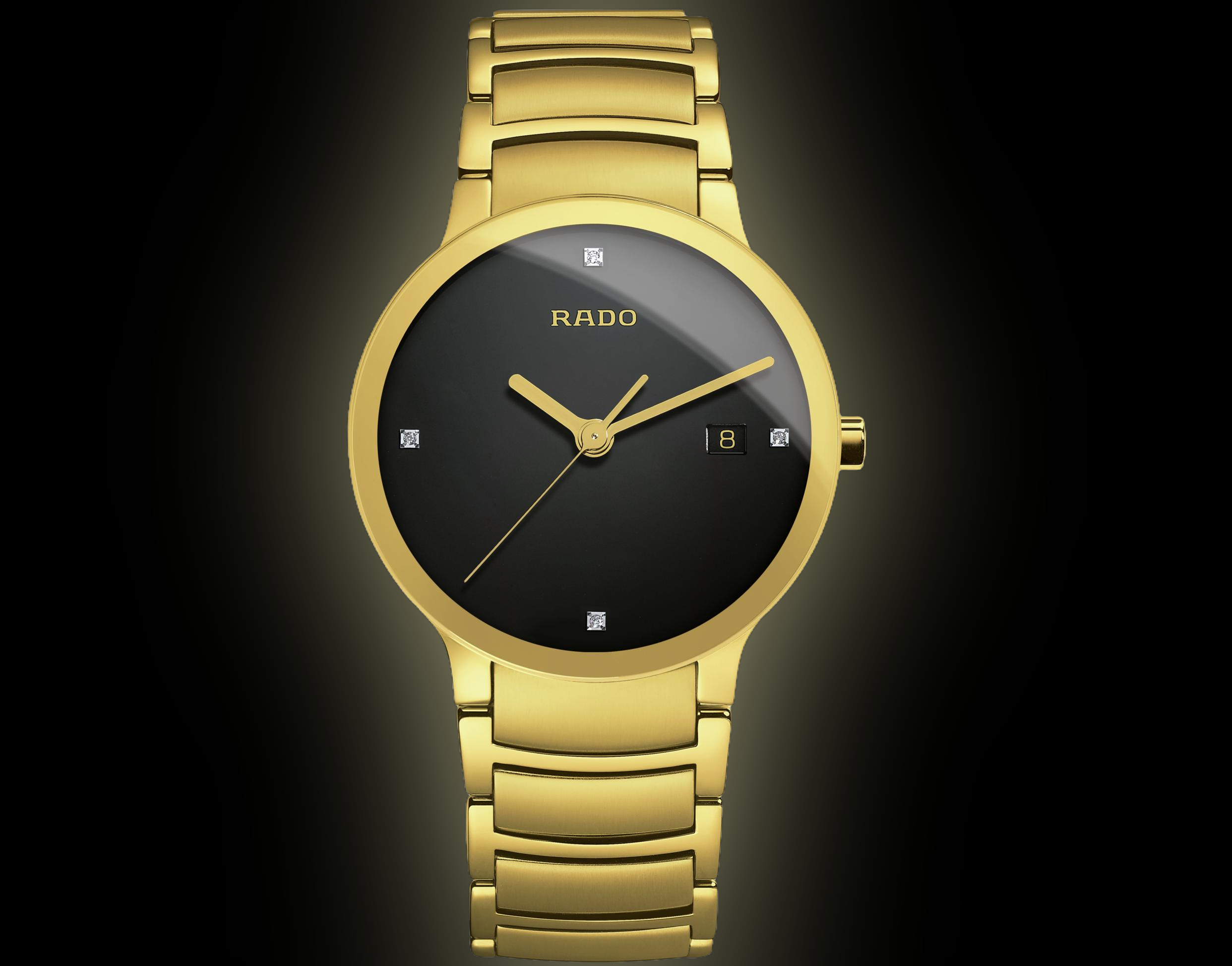 Rado Centrix 3052 Black Dial, Stainless Steel, 38.0 mm, Diamonds