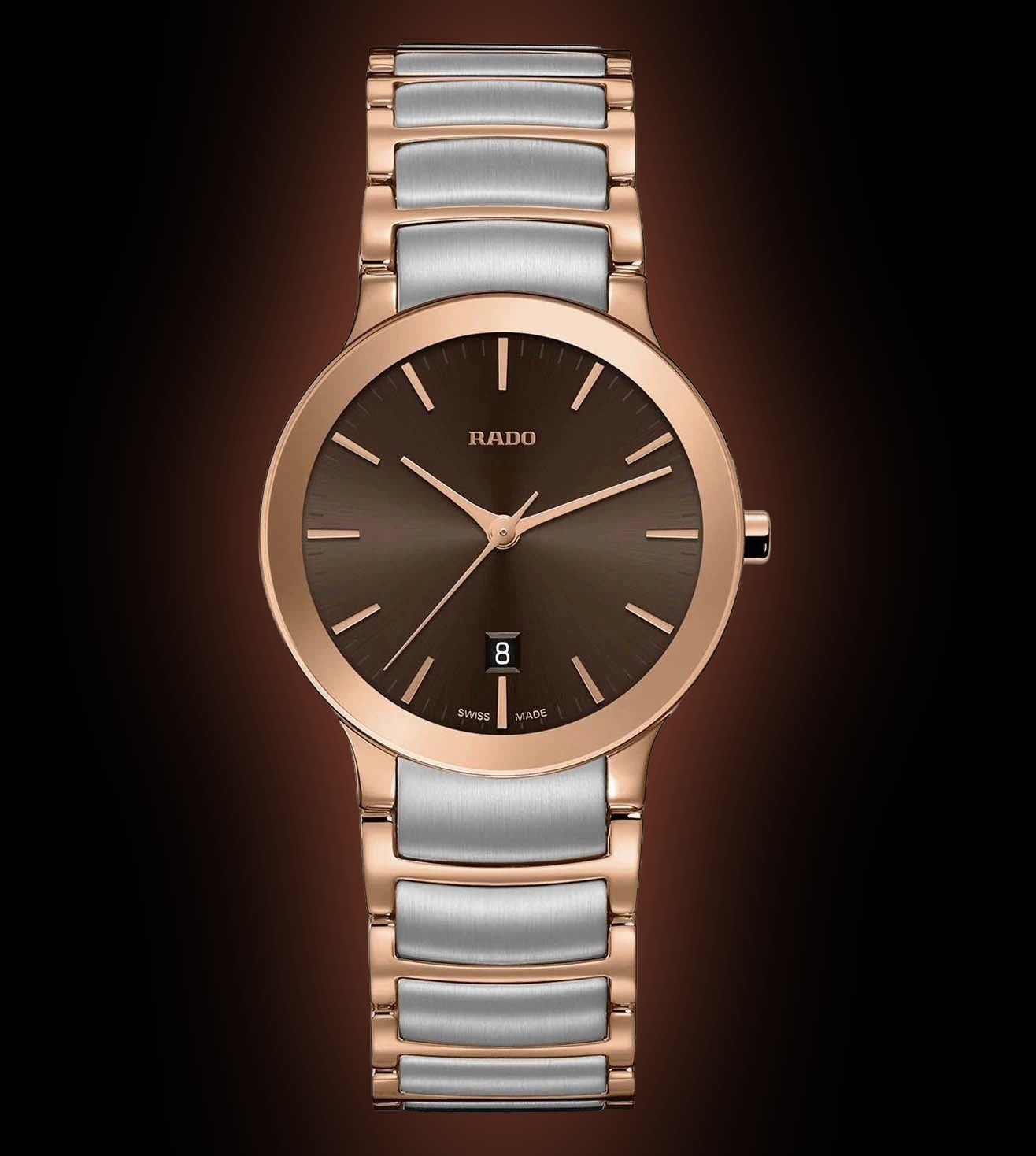 Rado Centrix 3055 Brown Dial, Stainless Steel, 28.0 mm, Titanium
