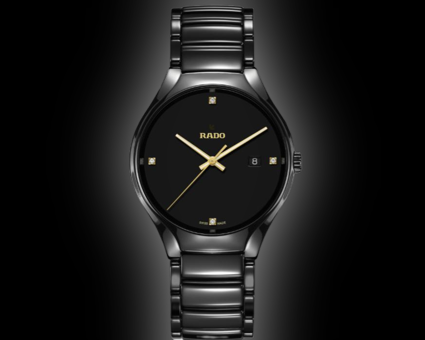 Rado TRUE Round 2723 Black Dial, High-Tech Ceramic, Diamonds, 40.0 mm